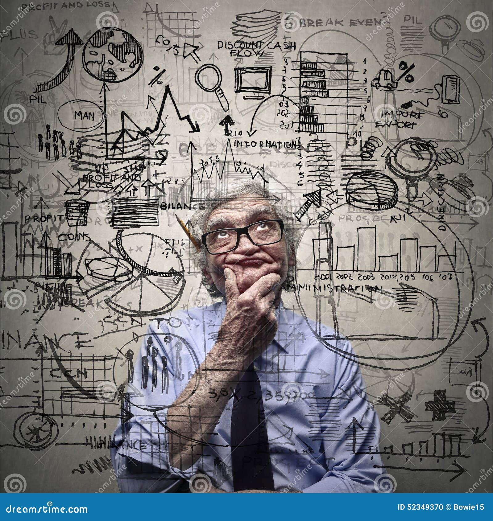 Financial thoughts stock illustration. Illustration of occupation ...