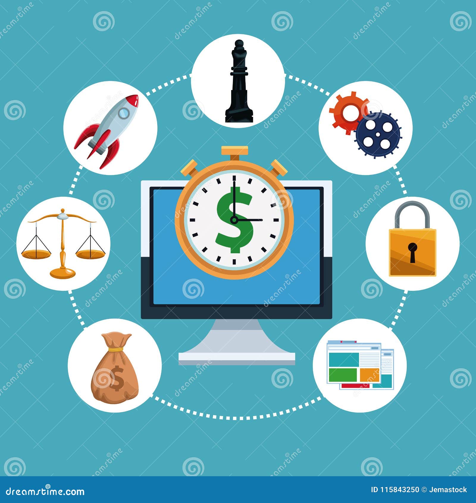 Financial Tools from Computer Stock Vector - Illustration of start ...