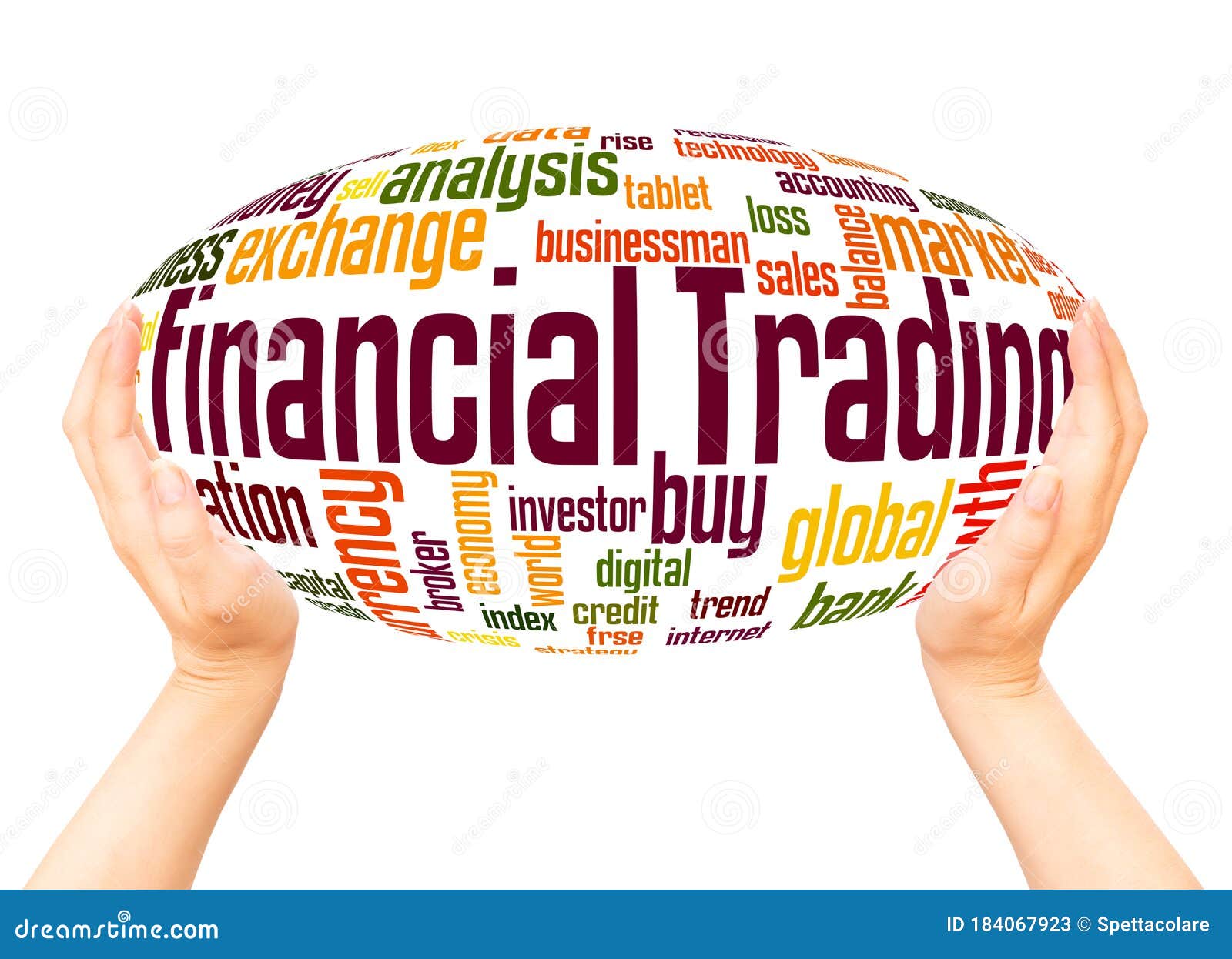 Financial Trading Word Hand Sphere Cloud Concept Stock Image - Image of ...