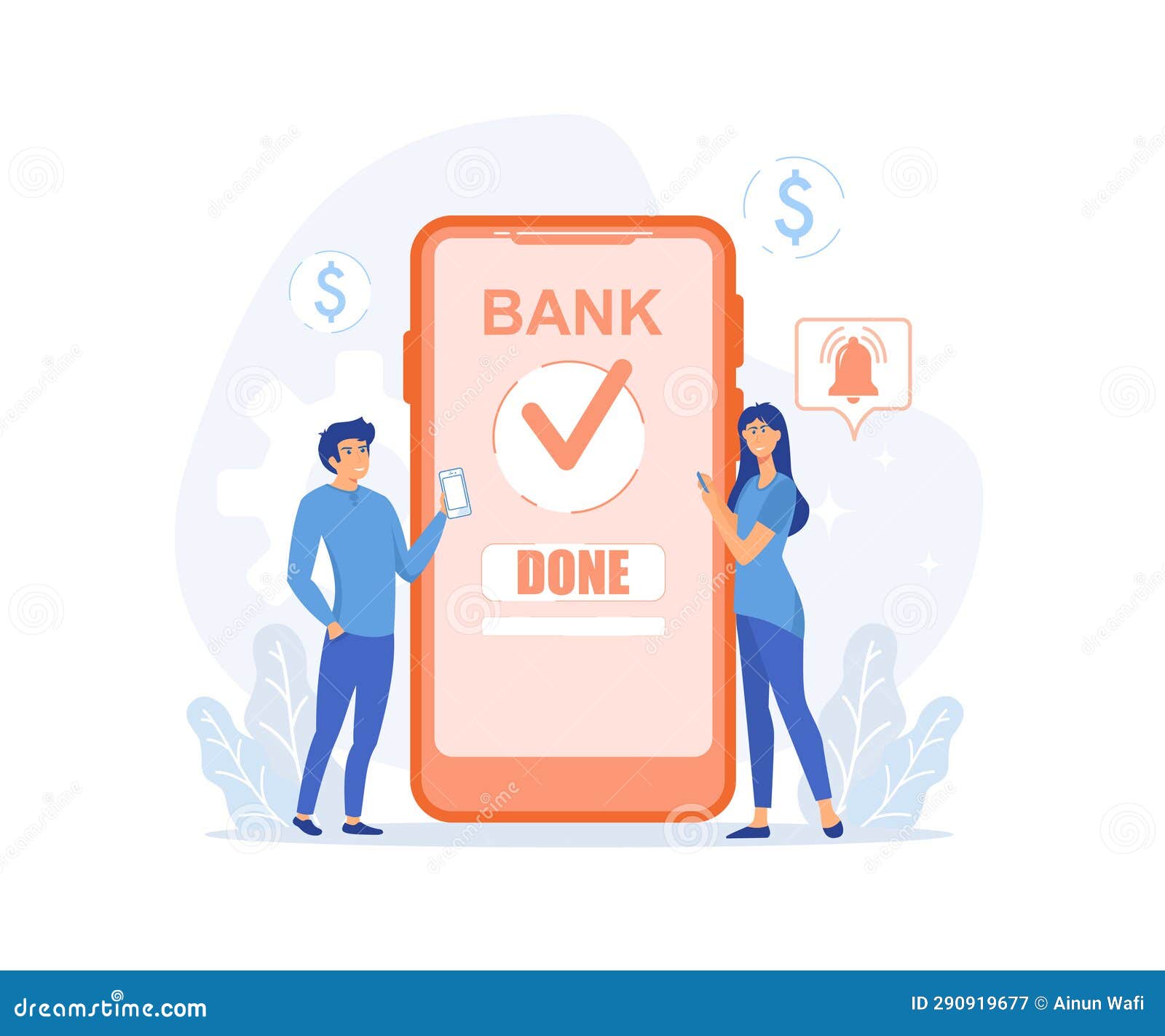 Financial Transactions, Banking Services on Web Site. Successful ...