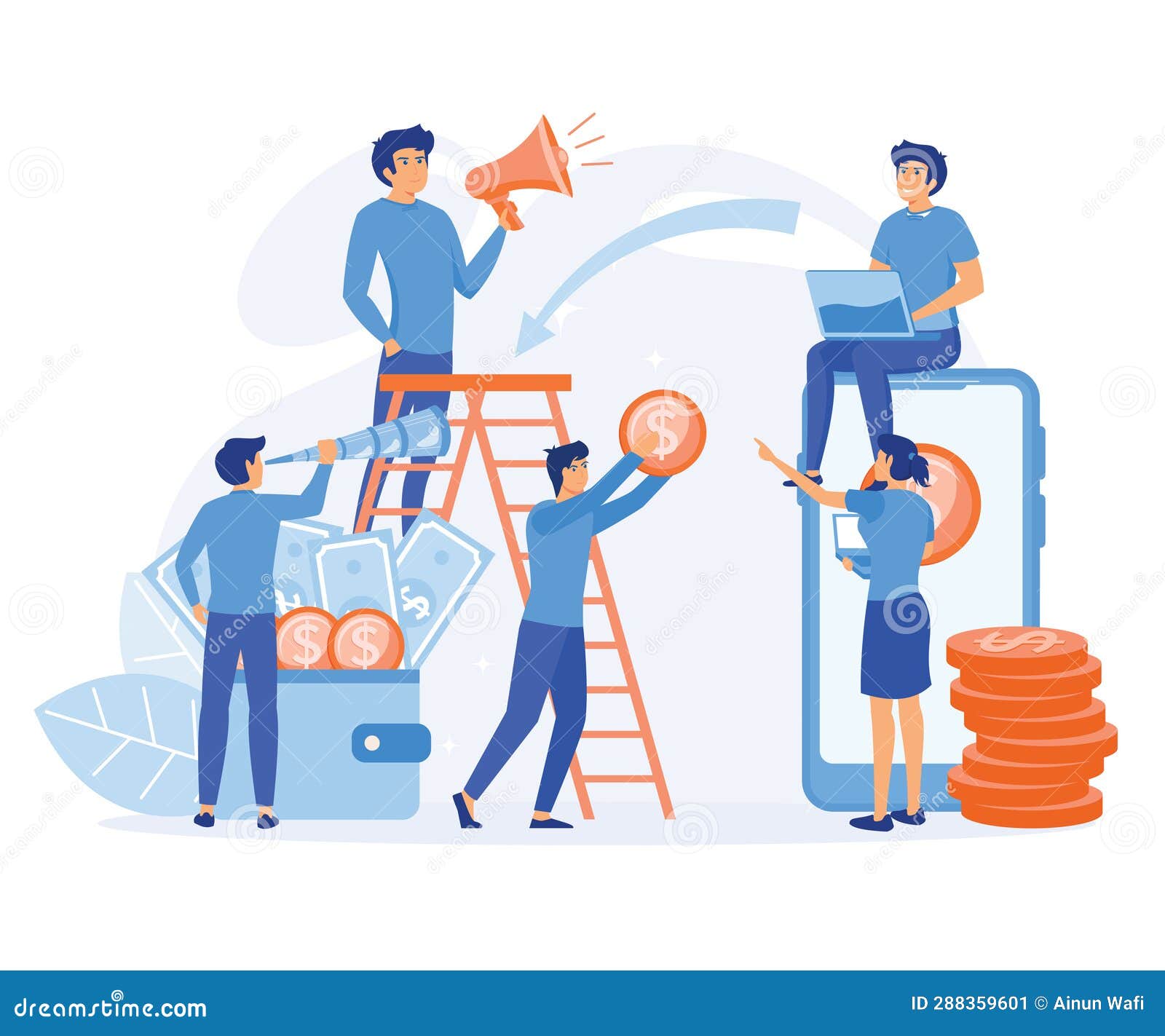 Financial Transactions, Transactions without Cash Payment. Stock Vector ...