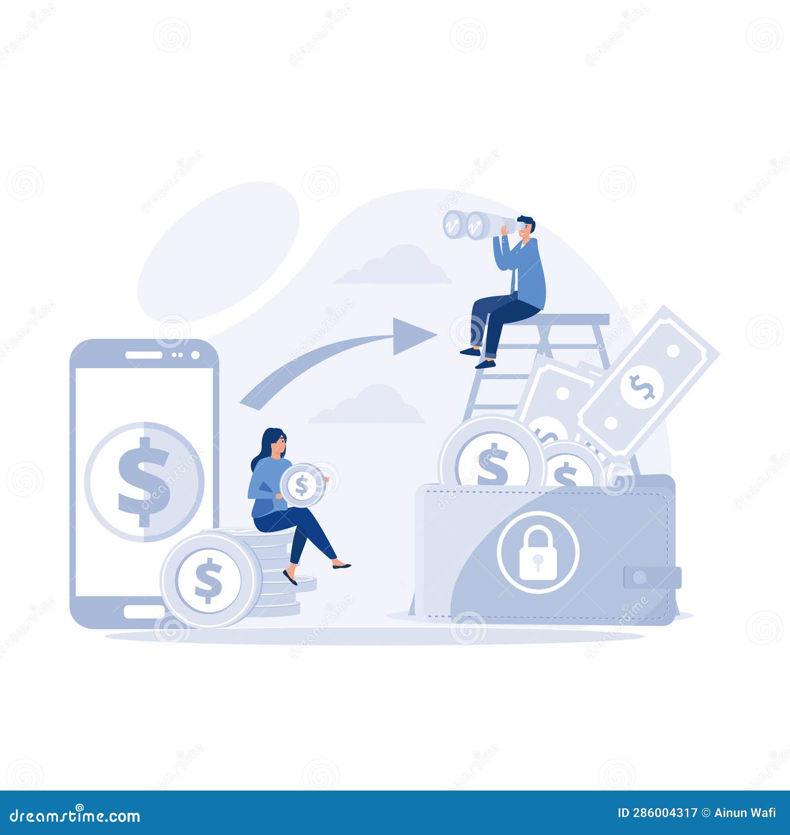 Financial transactions, stock vector. Illustration of currency - 286004317