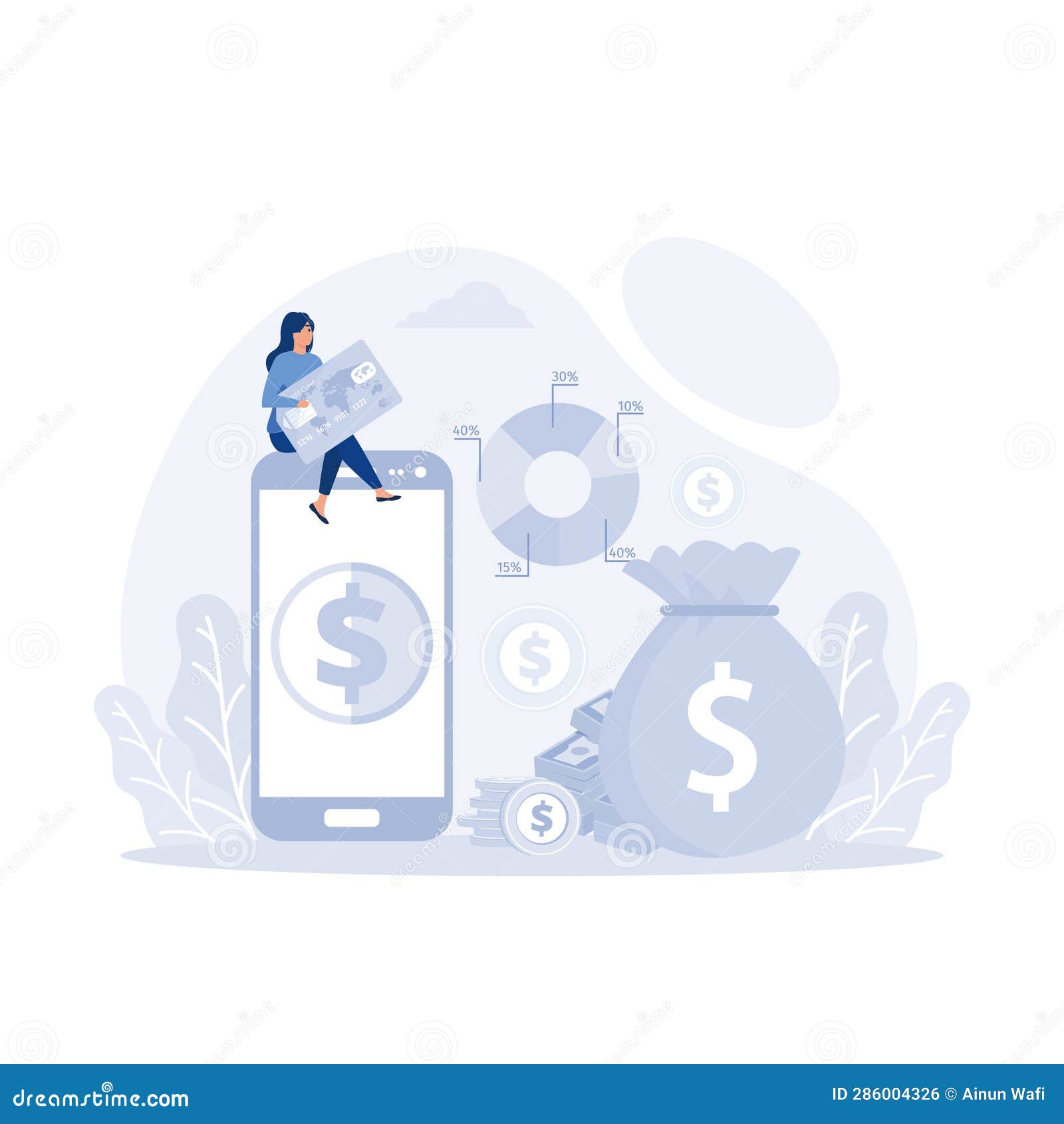 Financial transactions, stock vector. Illustration of credit - 286004326