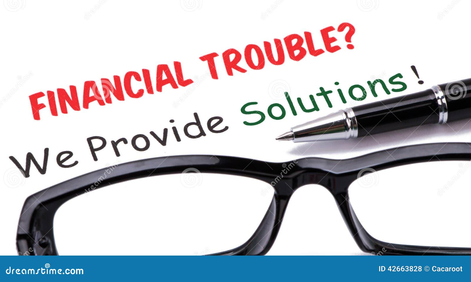Financial Troubles?we Provide Solutions! Stock Photo - Image: 42663828