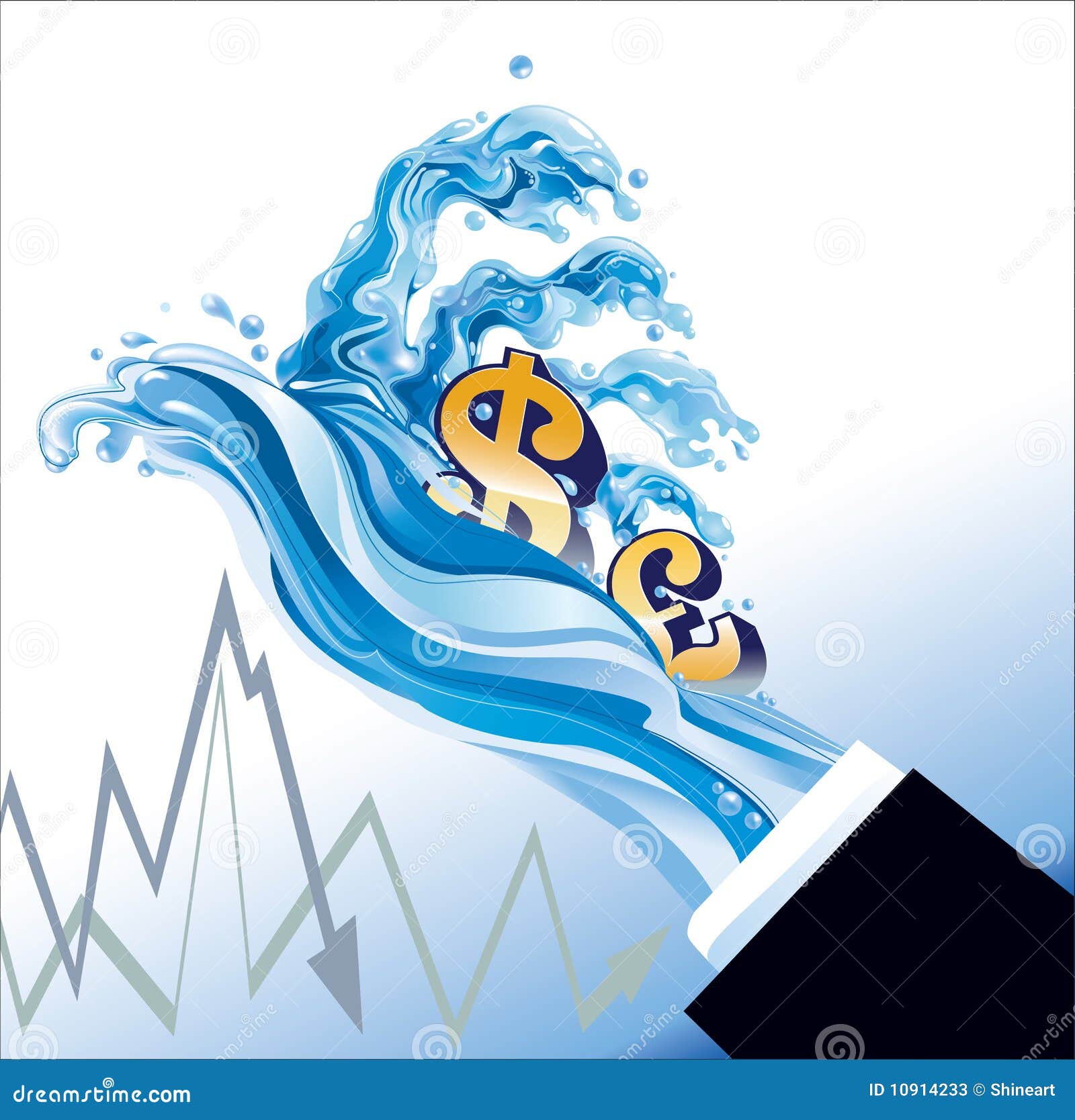 Financial Tsunami stock vector. Illustration of crash - 10914233