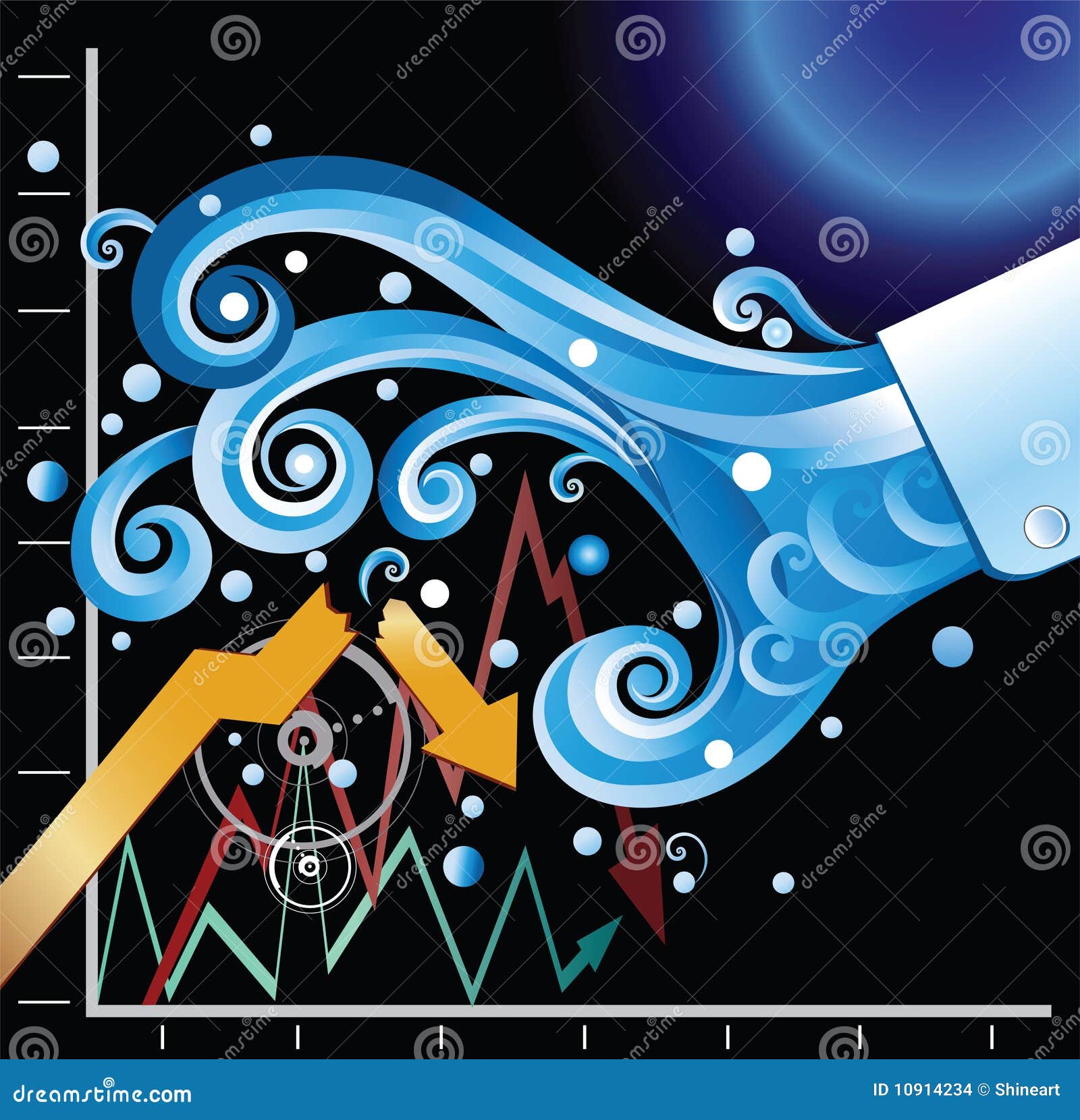 Financial Tsunami stock vector. Illustration of market - 10914234