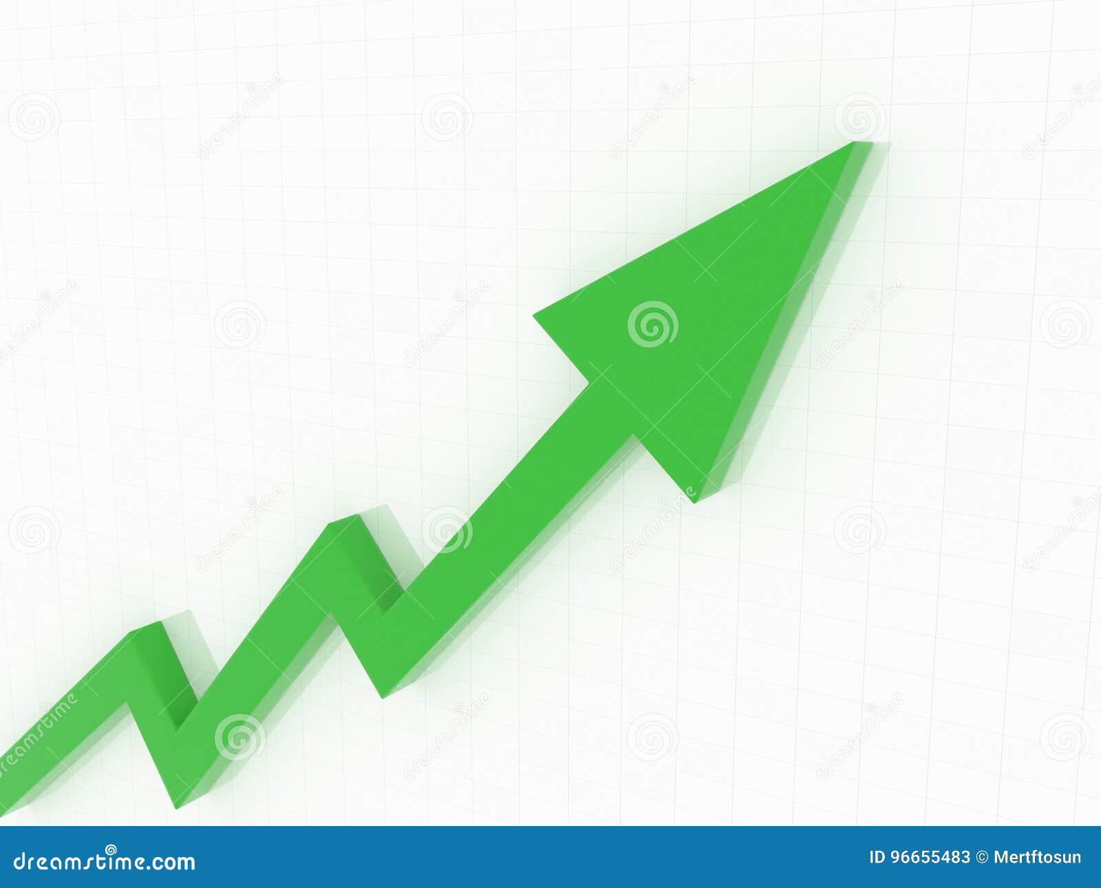 Financial Up Arrow with Grid White Backgroud Stock Illustration ...