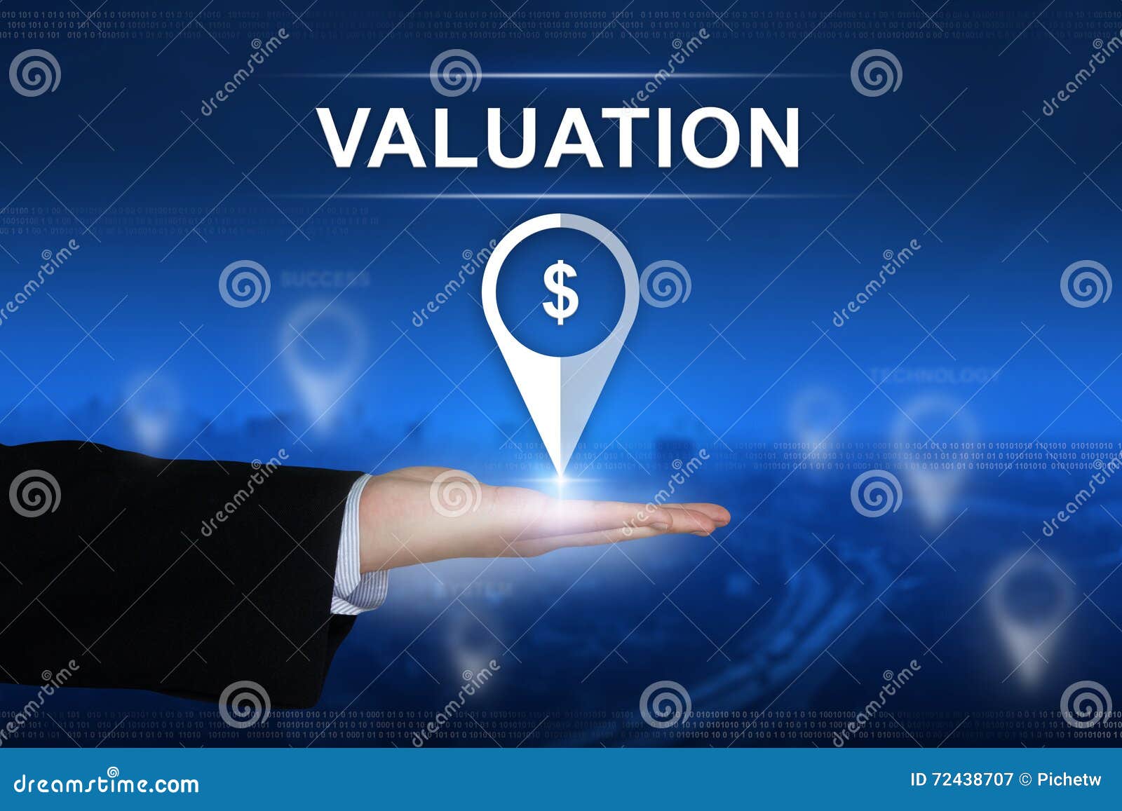 Financial Valuation Button on Blurred Background Stock Image - Image of ...