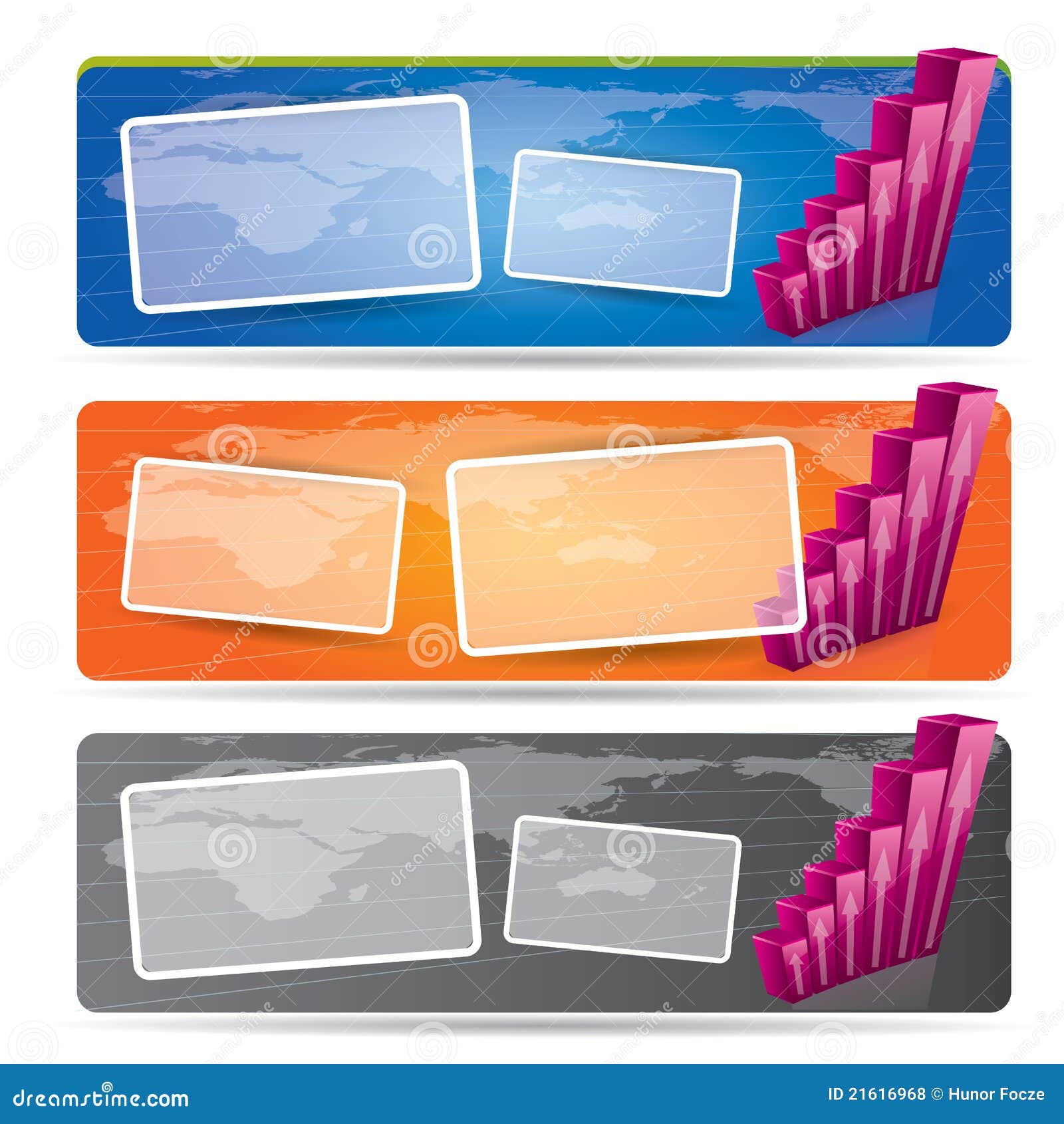 Financial Vector Banner Set with Diagram Stock Vector - Illustration of ...