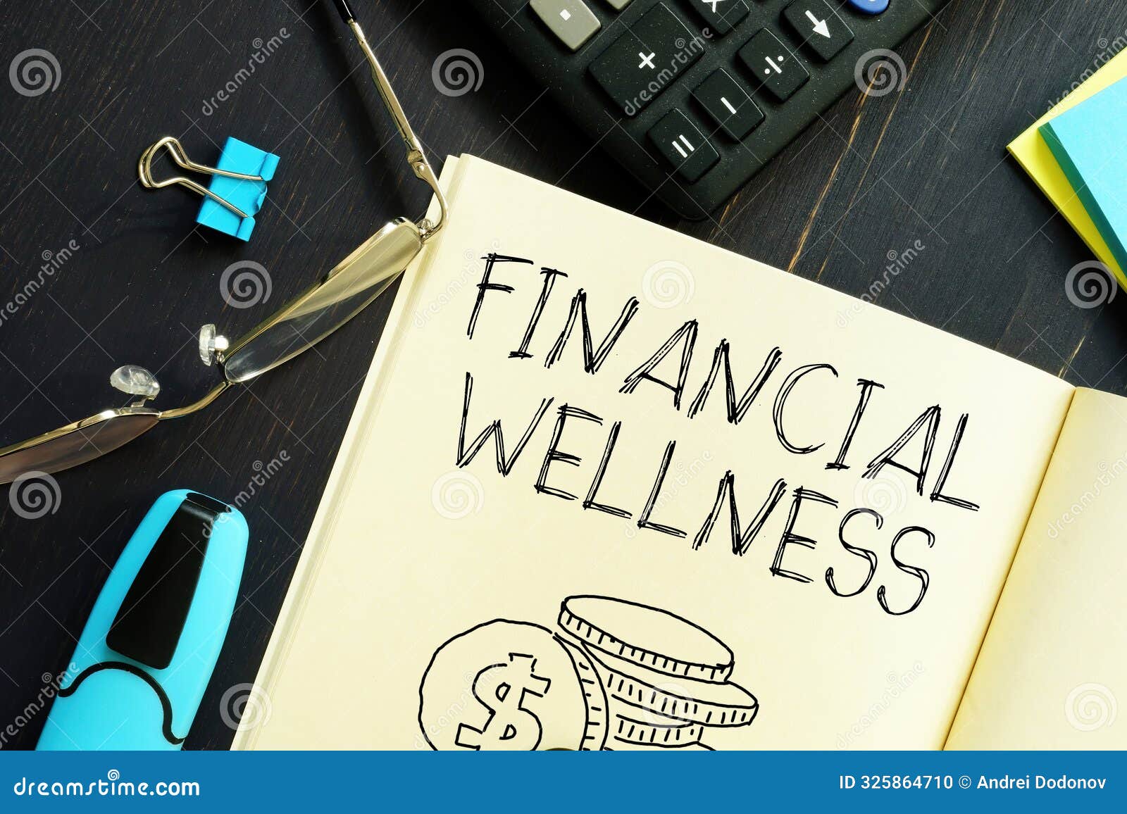 Financial Wellness is Shown Using a Text Stock Photo - Image of concept ...