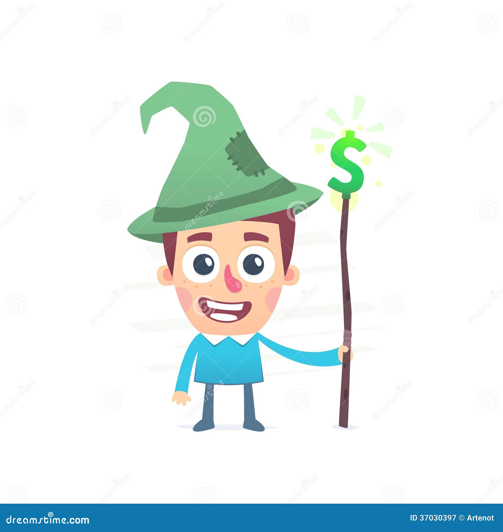 Financial wizard stock illustration. Illustration of cute - 37030397