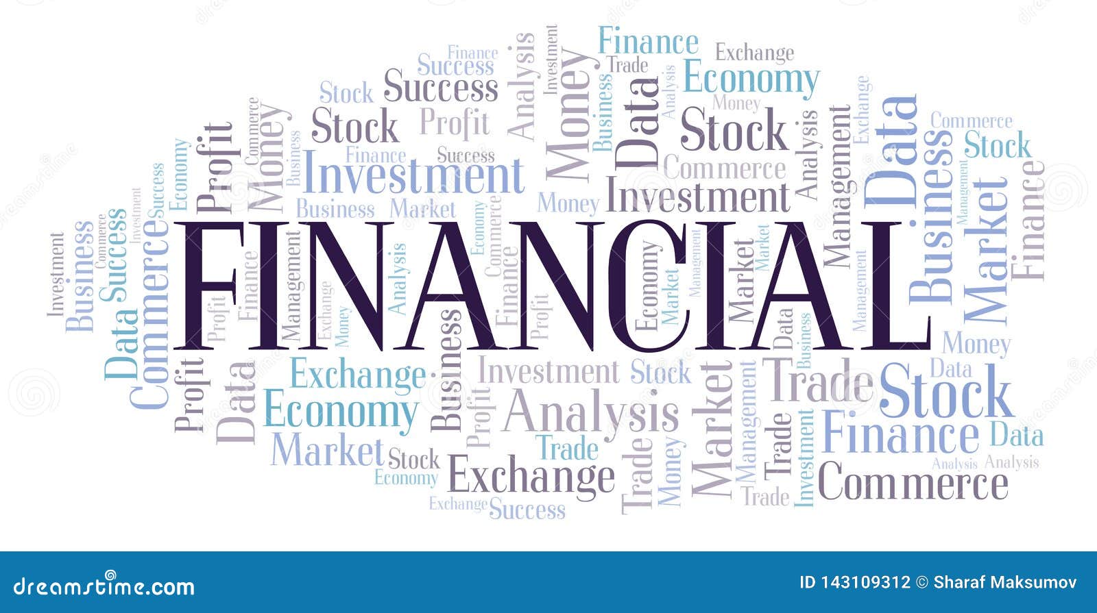 Financial word cloud stock illustration. Illustration of rendering ...