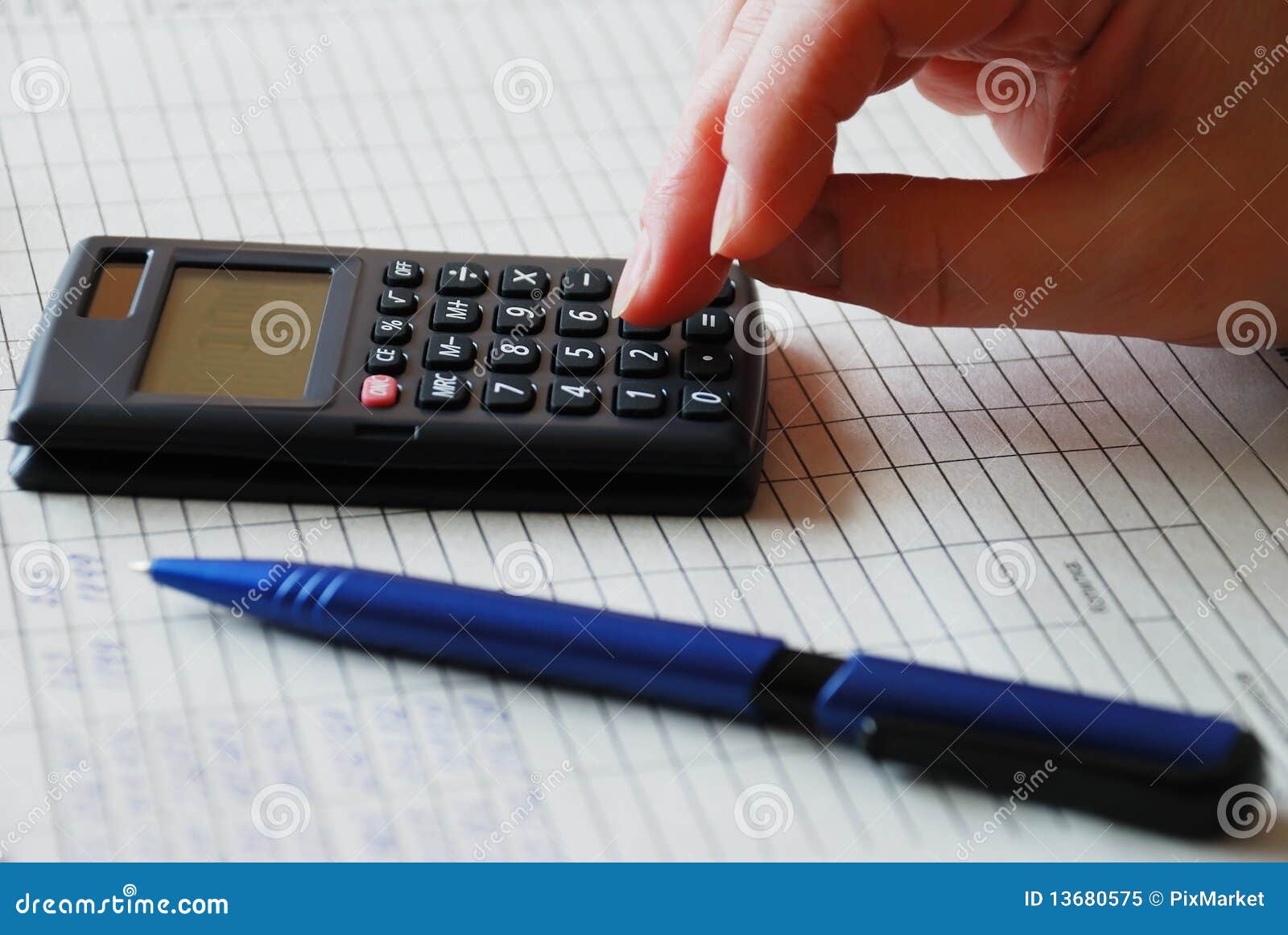 Financial work stock image. Image of calculator, report - 13680575