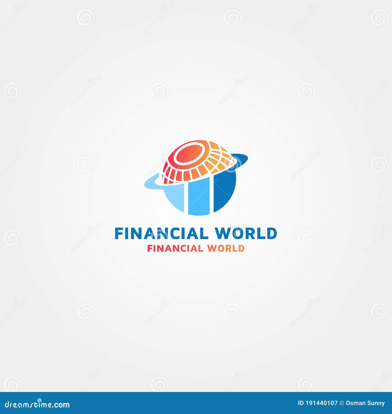 Financial World Vector Logo Design Template Idea and Inspiration Stock ...