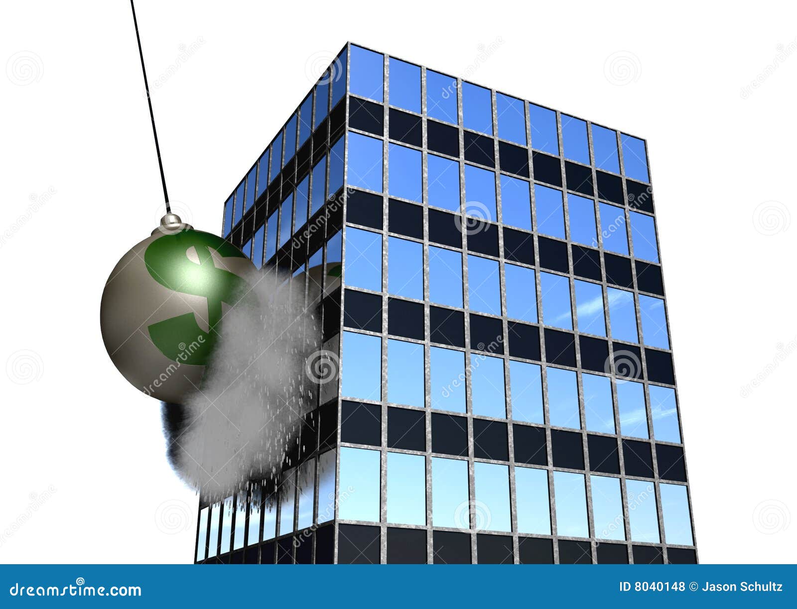 Wrecking Ball Smashes Into Cubes And Destroying Them. Design. 3D ...