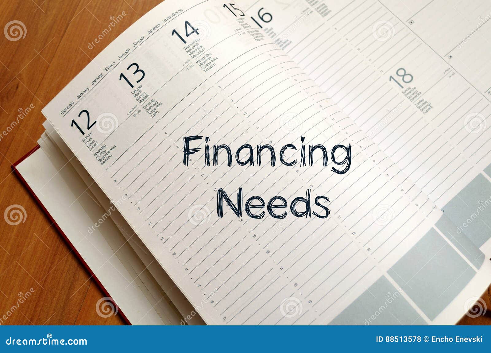Financing Needs Write on Notebook Stock Photo - Image of people ...