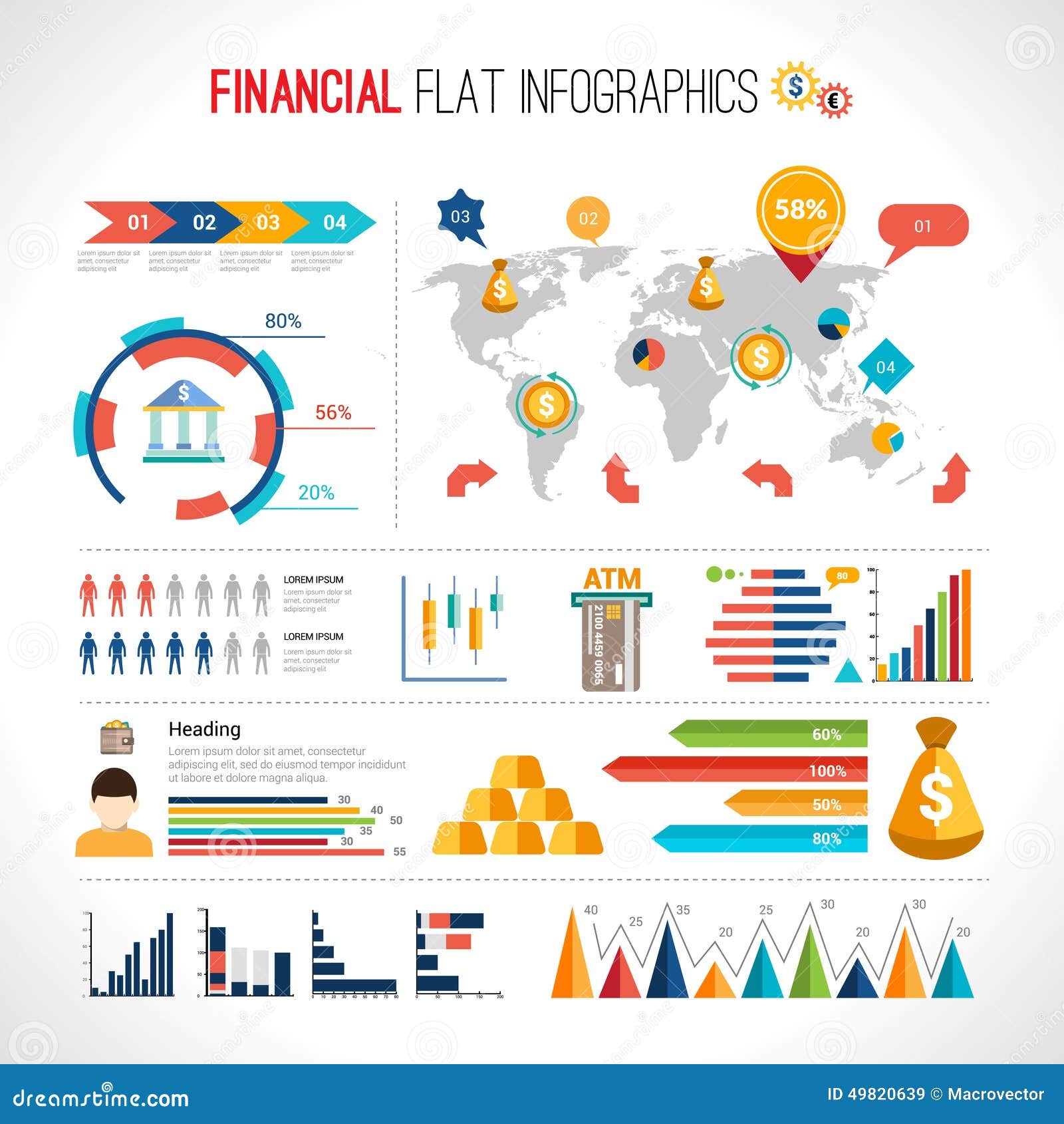 Finanza Pianamente Infographic Illustrazione Vettoriale - Illustrazione ...