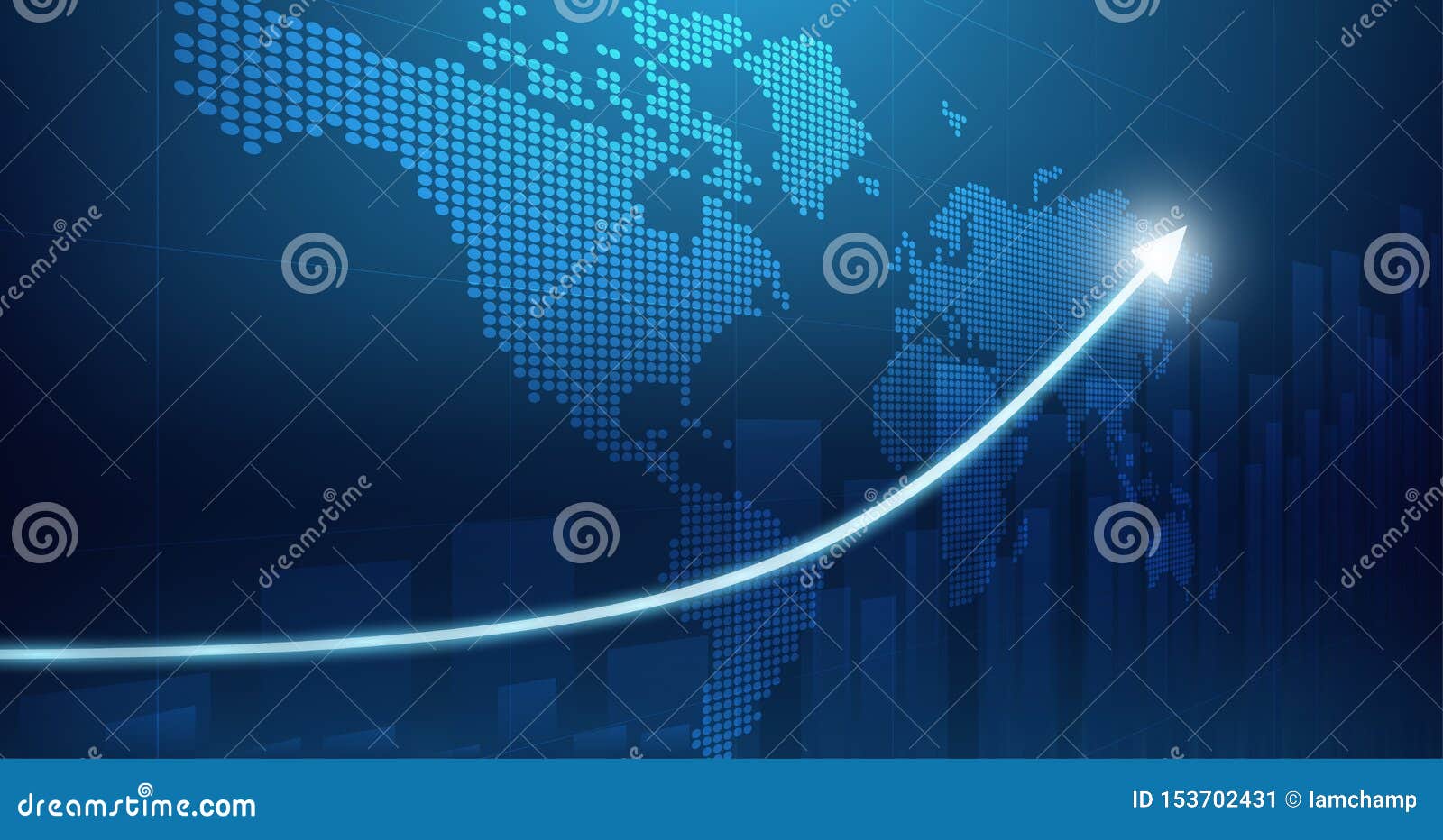 Widescreen Abstract Financial Chart with Uptrend Line Arrow Graph and ...