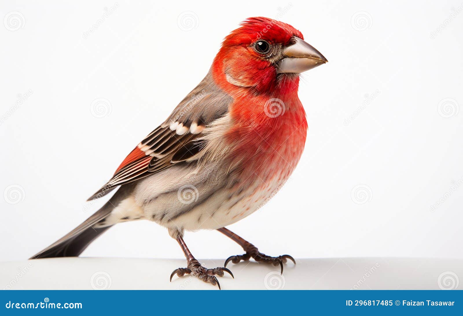 Finch Resting on White Background -Generative Ai Stock Illustration ...