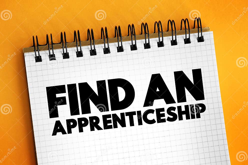 Find an Apprenticeship Text Concept for Presentations and Reports Stock ...