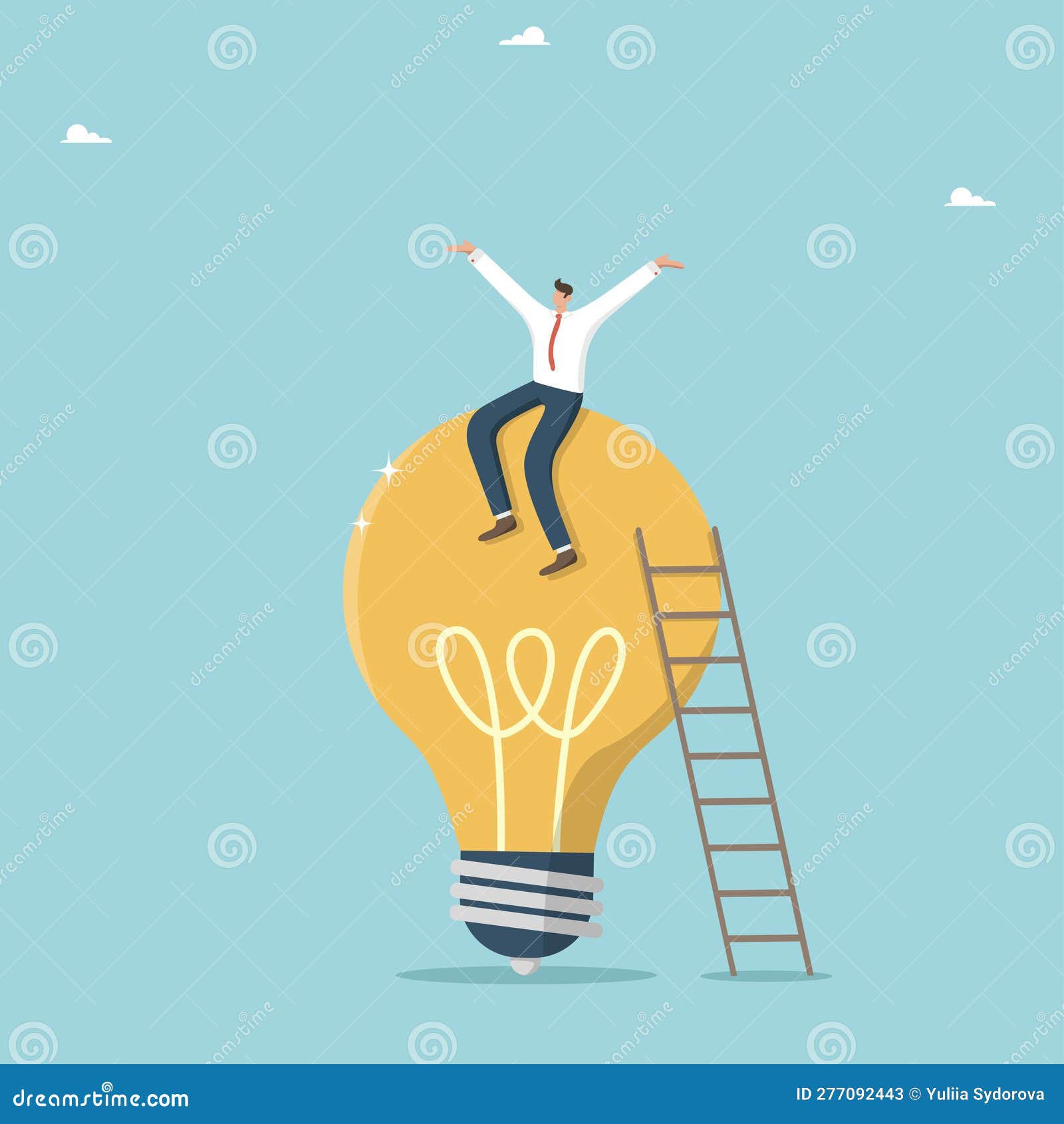 Man Shouts Cheers at a Light Bulb Stock Vector - Illustration of ...