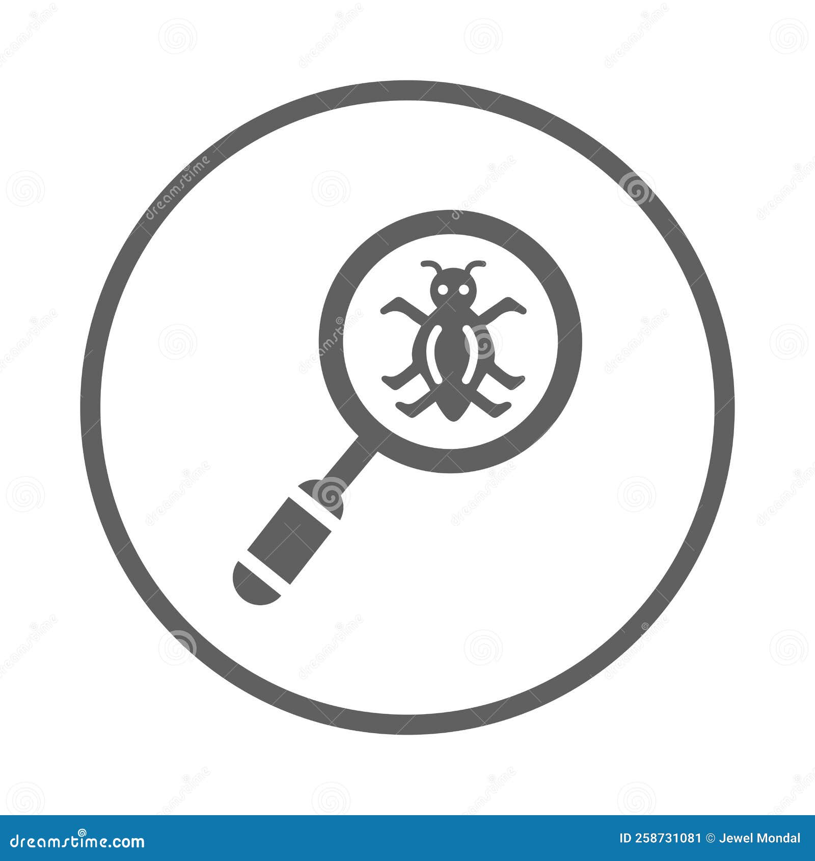 Find, Bug, Code, Development Icon. Gray Vector Design Stock ...