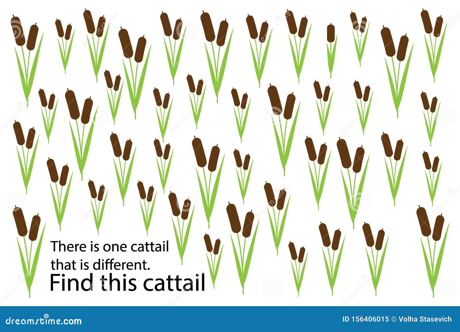 Find Cattail that Different, Education Puzzle Game for Children ...