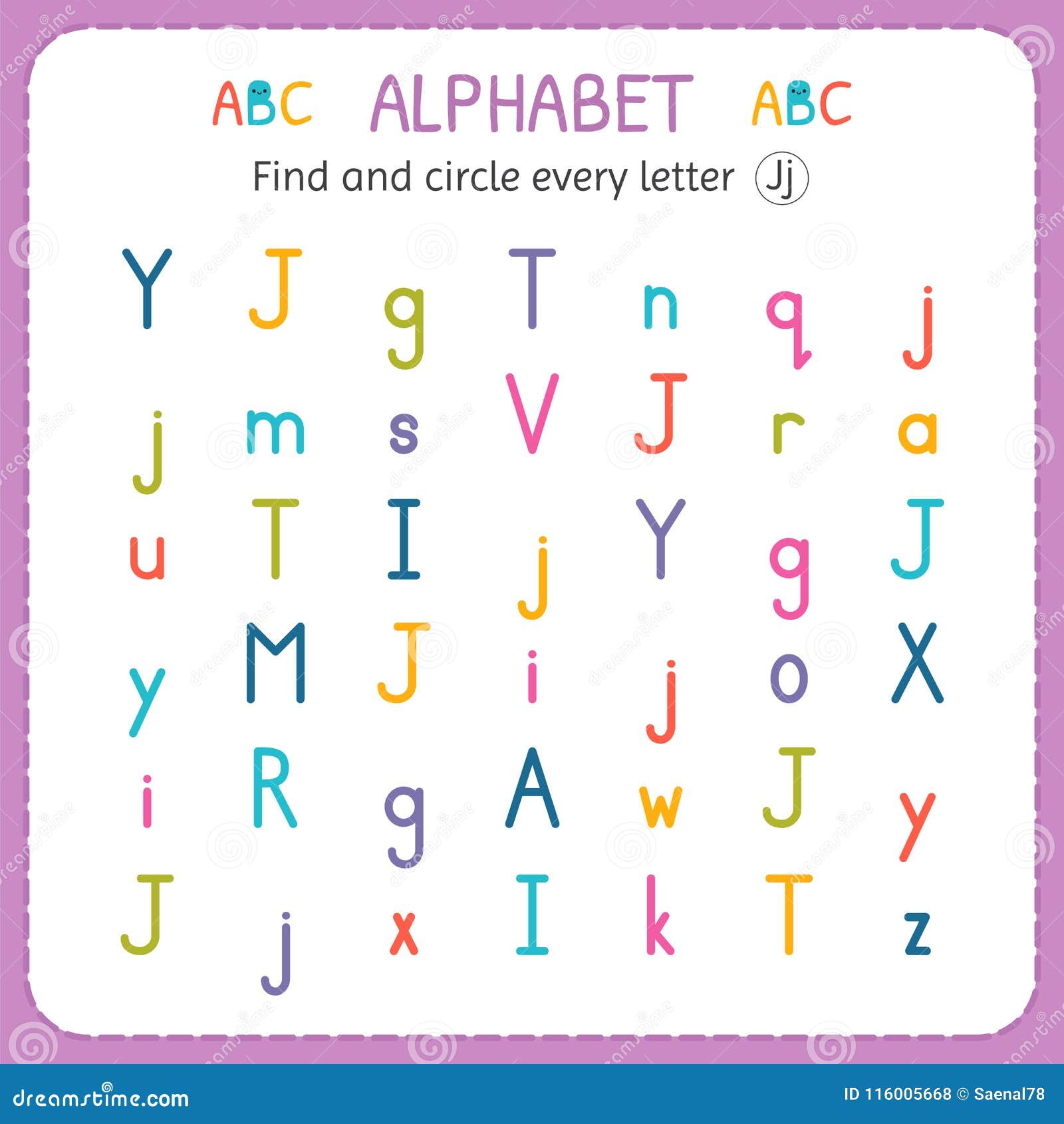 Find and Circle Every Letter J. Worksheet for Kindergarten and ... Find and Circle Every Letter J. Worksheet for Kindergarten and ...