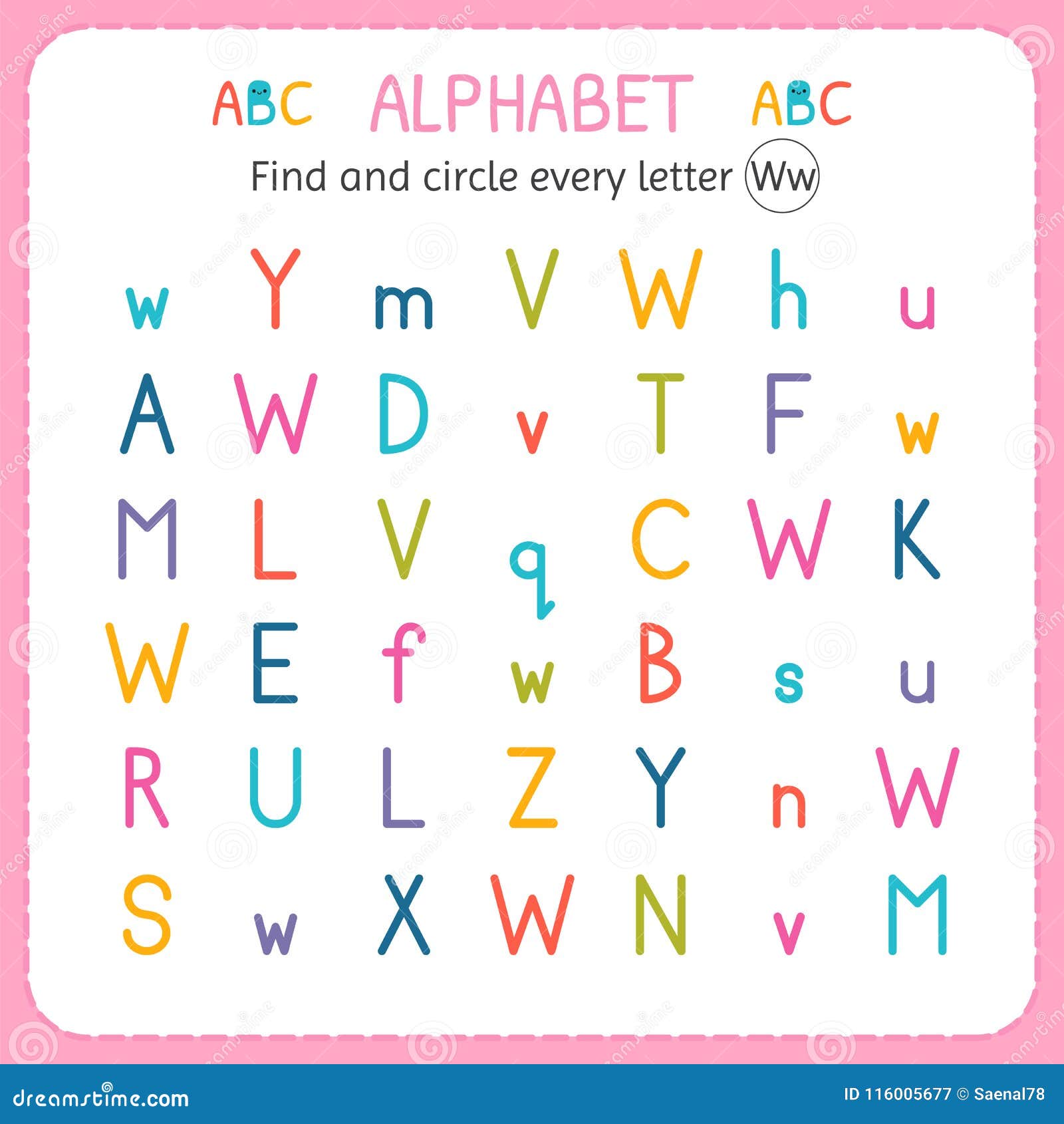 Find and Circle Every Letter W. Worksheet for Kindergarten and ... Find and Circle Every Letter W. Worksheet for Kindergarten and ...