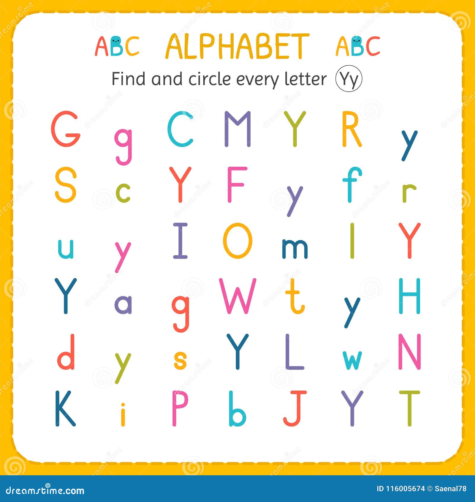 Find and Circle Every Letter Y. Worksheet for Kindergarten and ... Find and Circle Every Letter Y. Worksheet for Kindergarten and ...