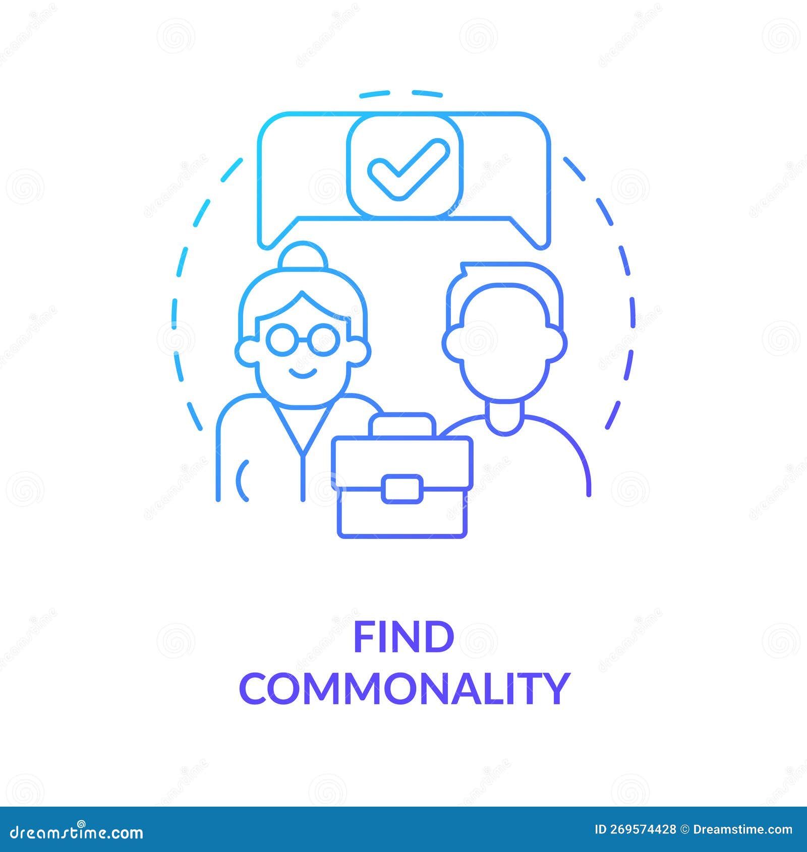 Find Commonality Blue Gradient Concept Icon Stock Vector - Illustration ...