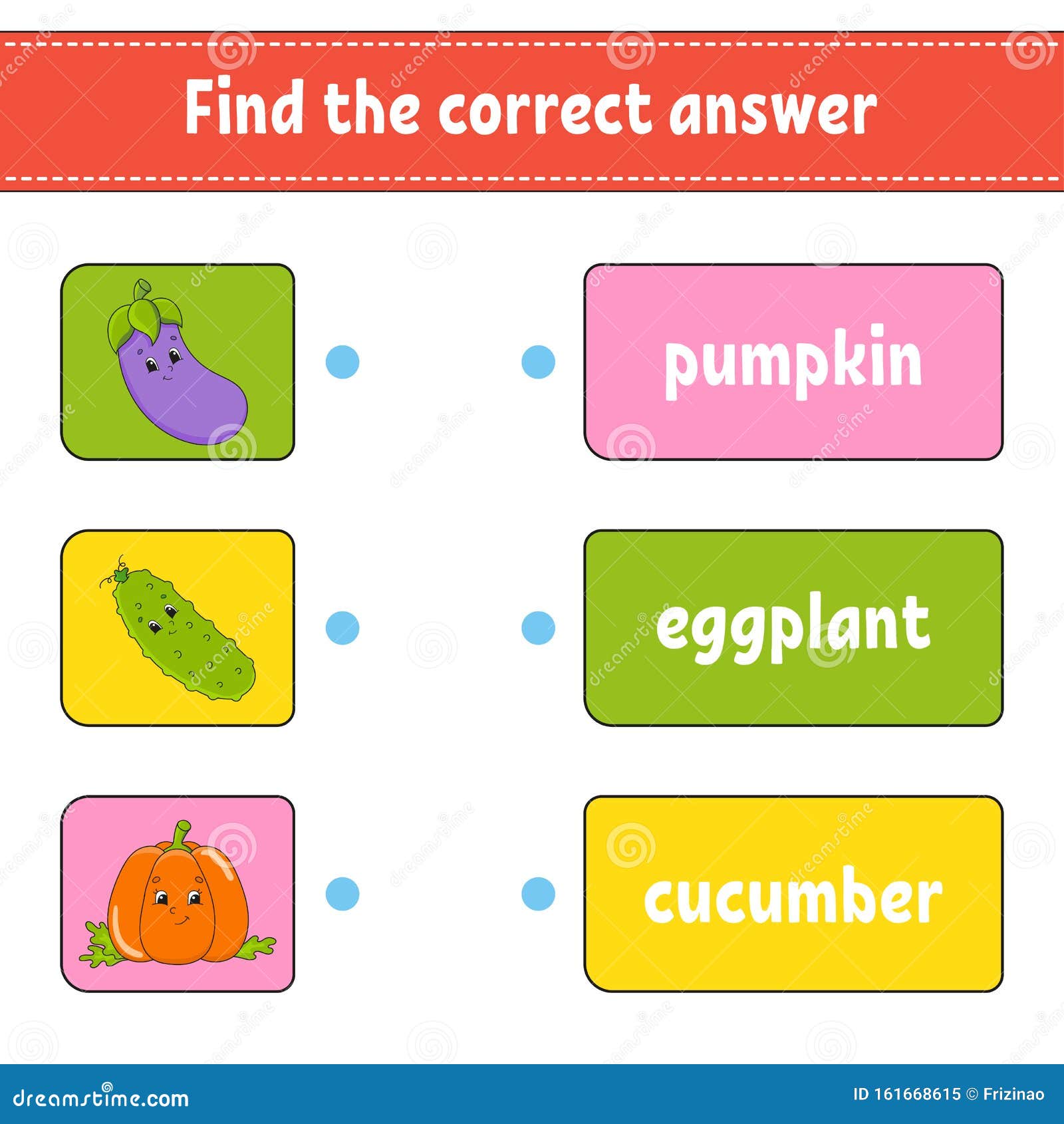 Find the Correct Answer. Draw a Line. Learning Words. Education ...