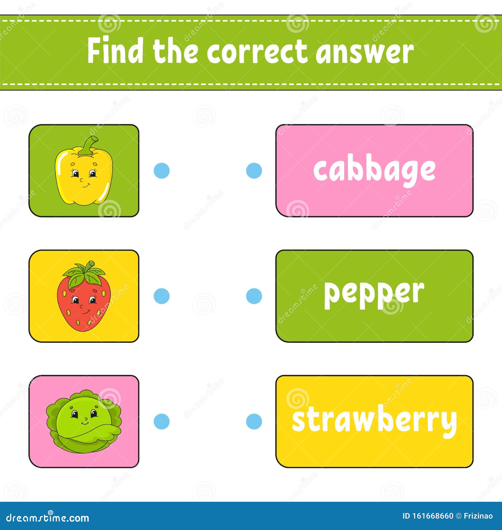 Find the Correct Answer. Draw a Line. Learning Words. Education ...