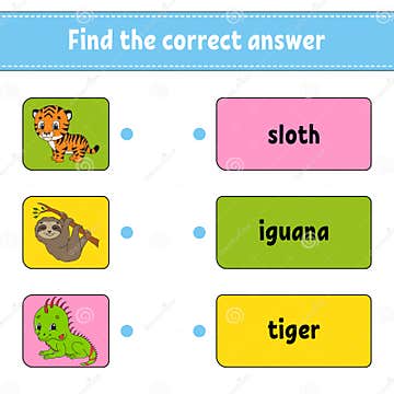Find the Correct Answer. Draw a Line. Learning Words. Education ...