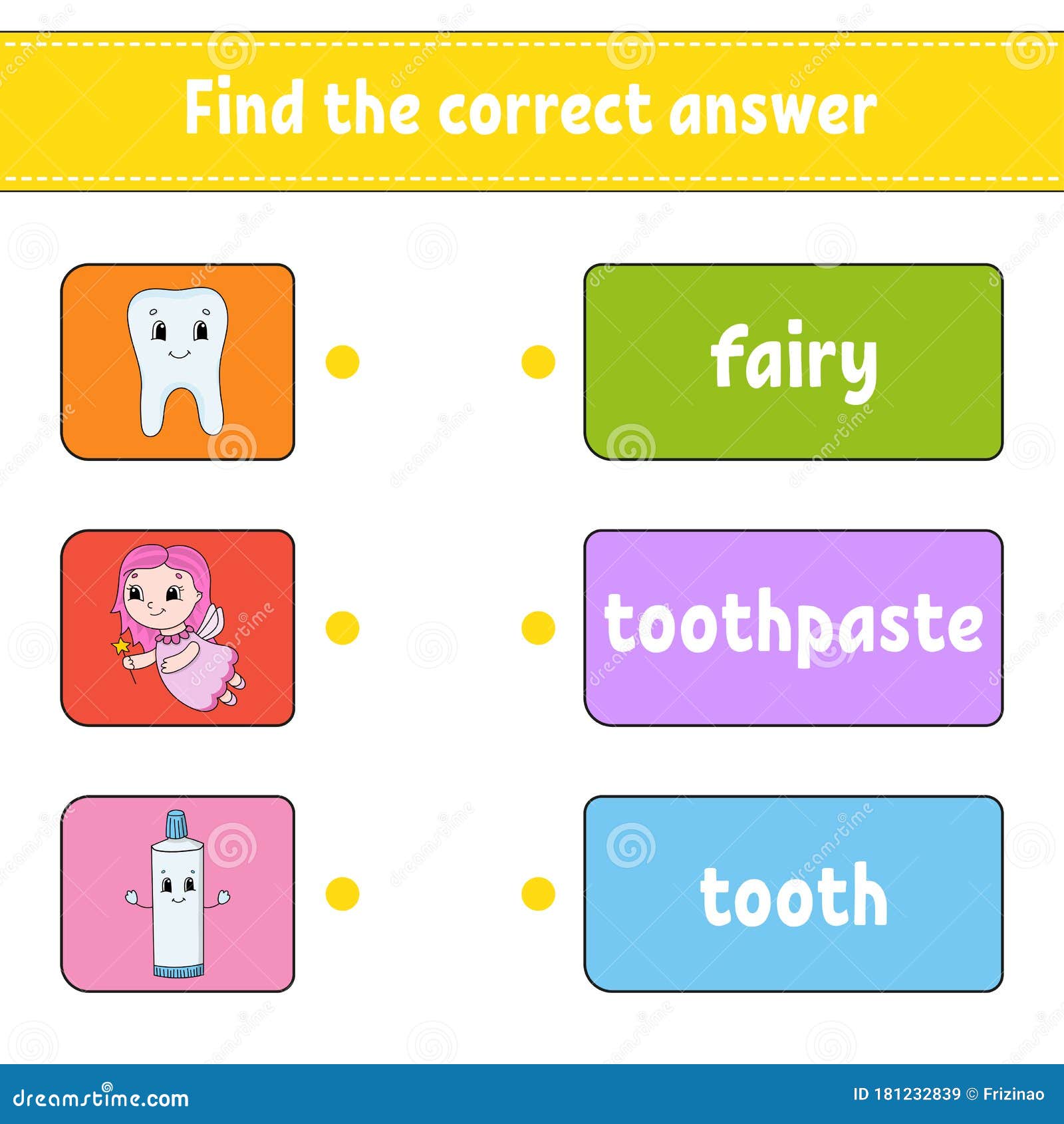 Find the Correct Answer. Draw a Line. Learning Words. Tooth, Toothpaste ... Find the Correct Answer. Draw a Line. Learning Words. Tooth, Toothpaste ...