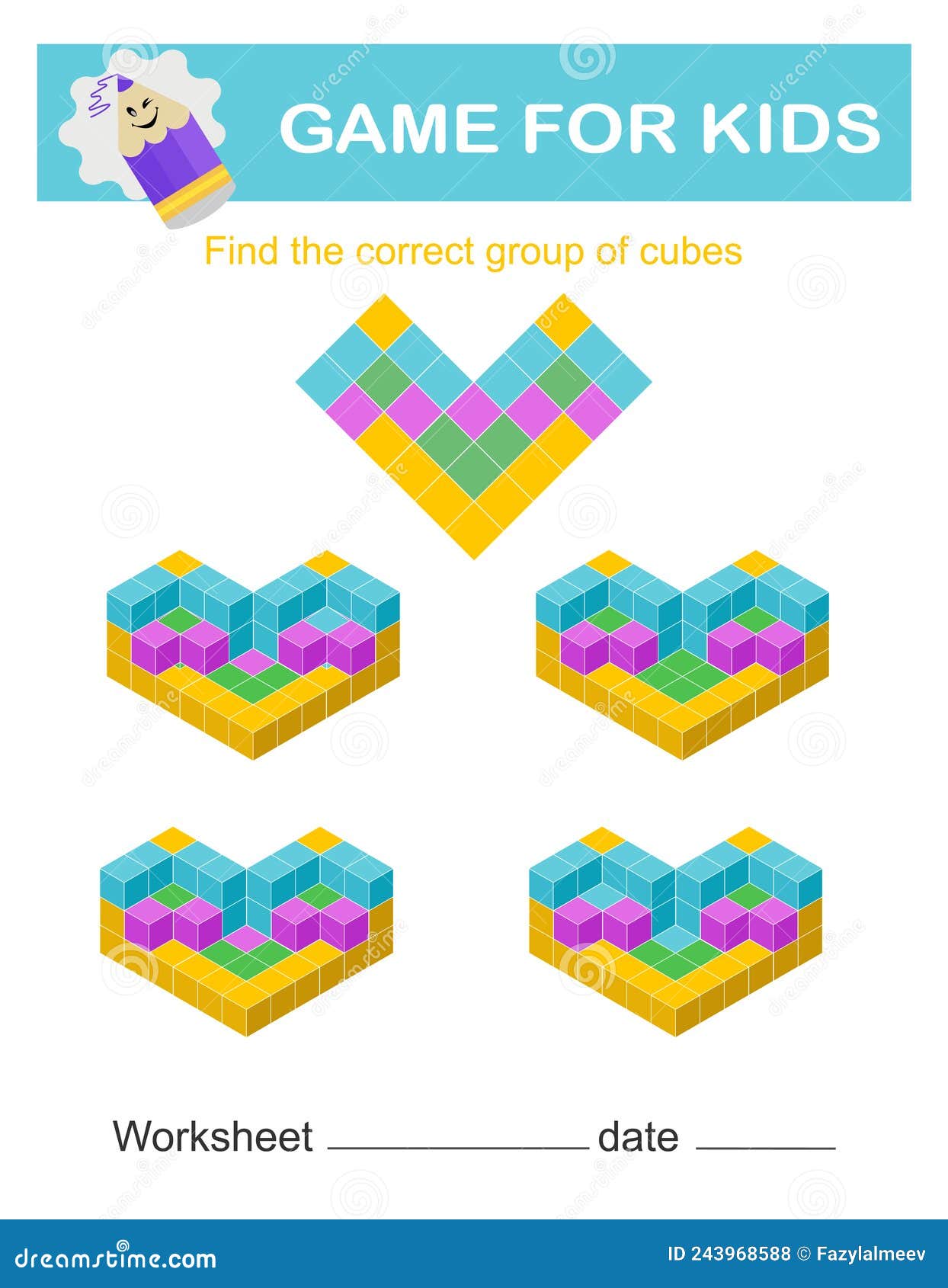 A Logical Game For Children Find The Right Shadow, Cartoon Children Of ...