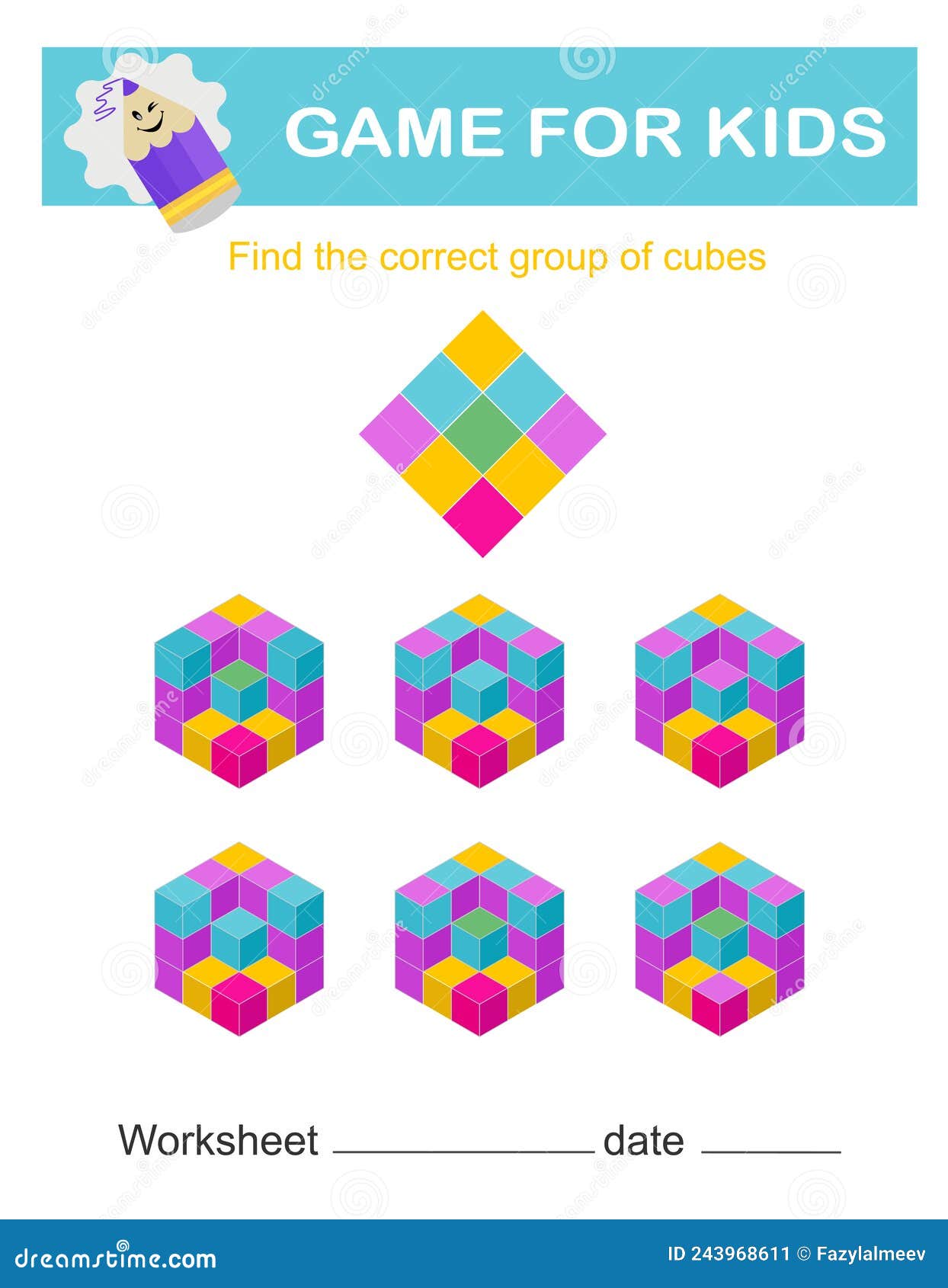 Can You Find Set Of Cubes Hidden In The Picture That Match The Example ...