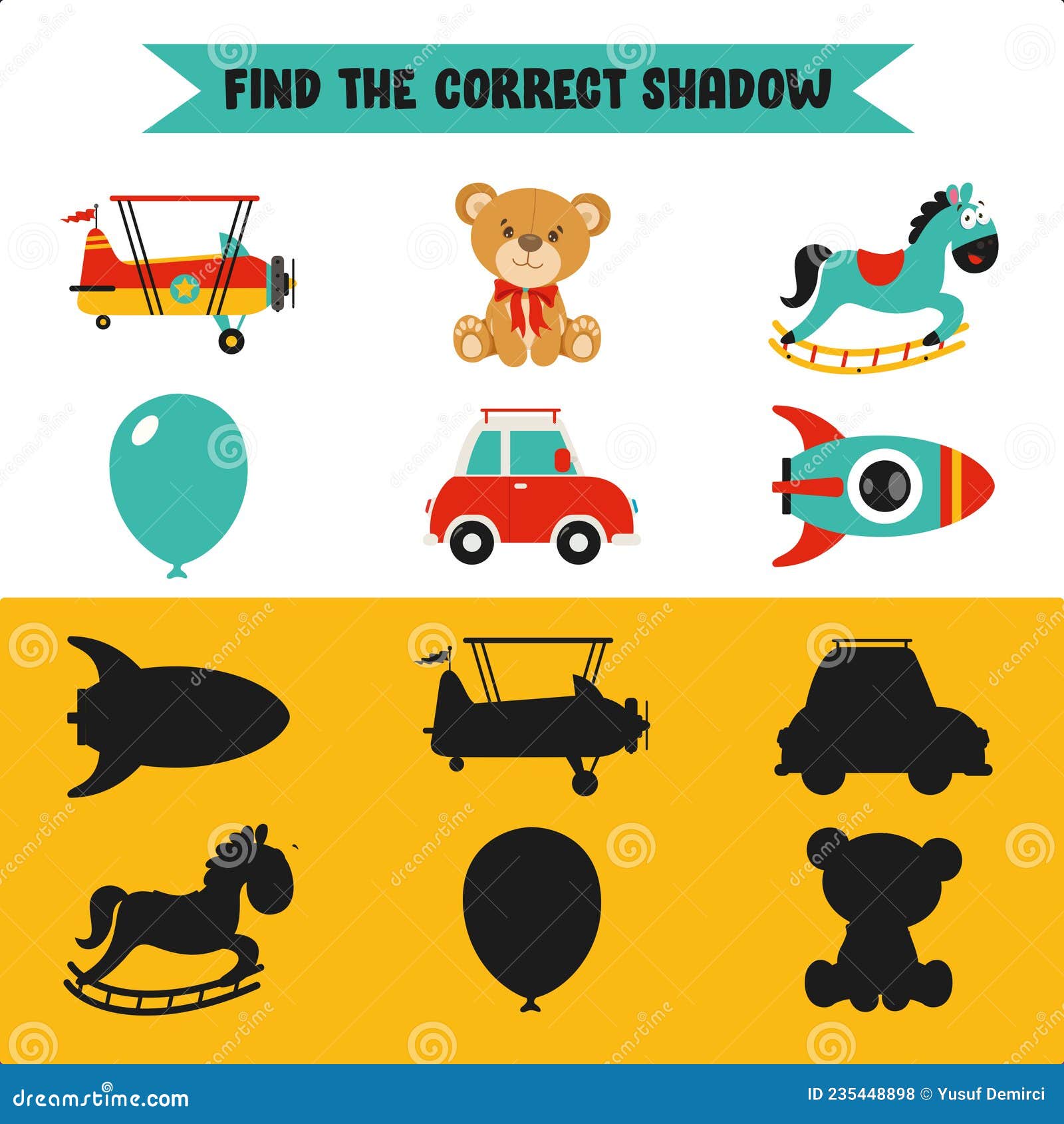Find the Correct Shadow Activity Stock Vector - Illustration of ...