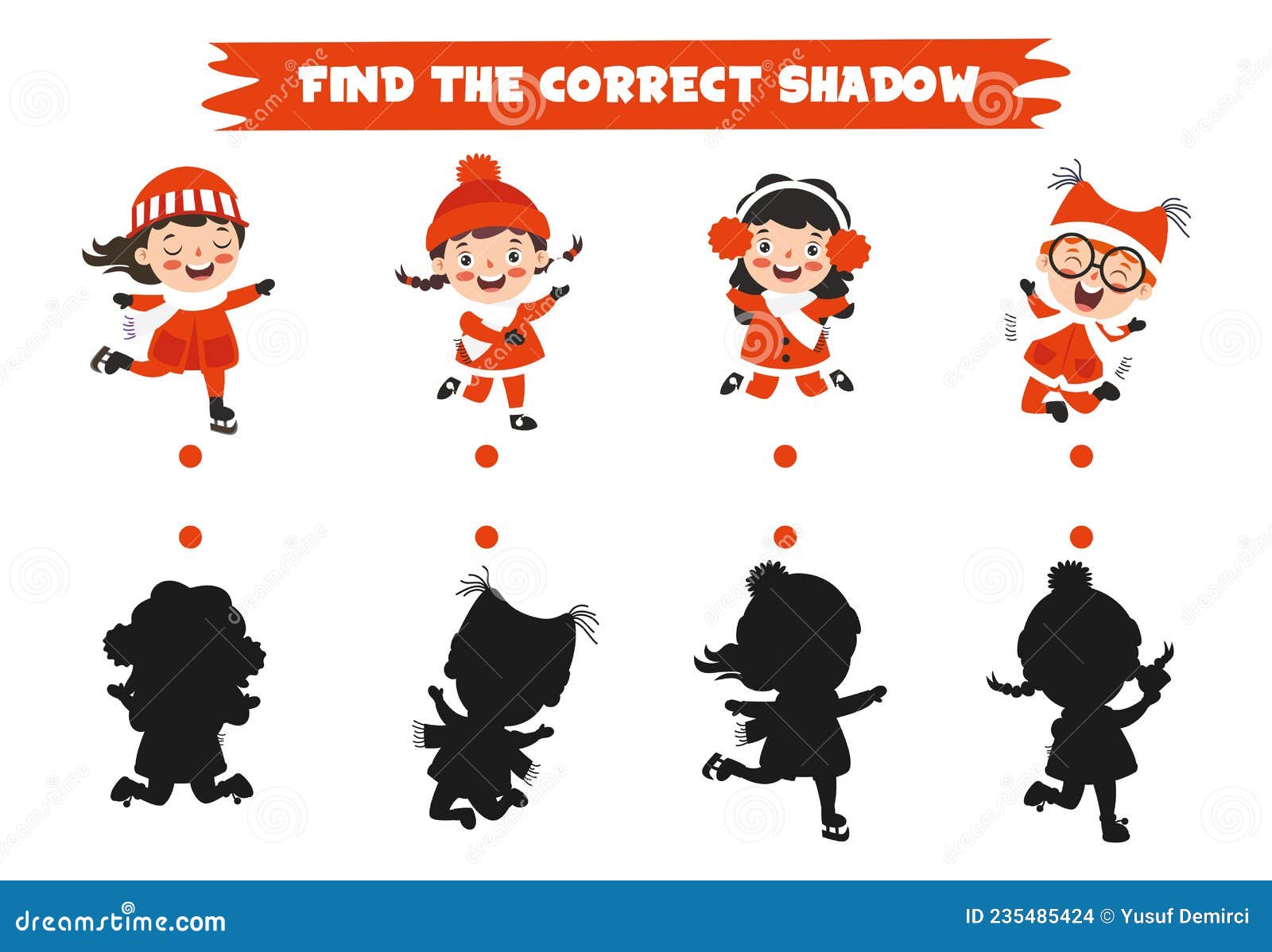 Find the Correct Shadow Activity Stock Vector - Illustration of mental ...
