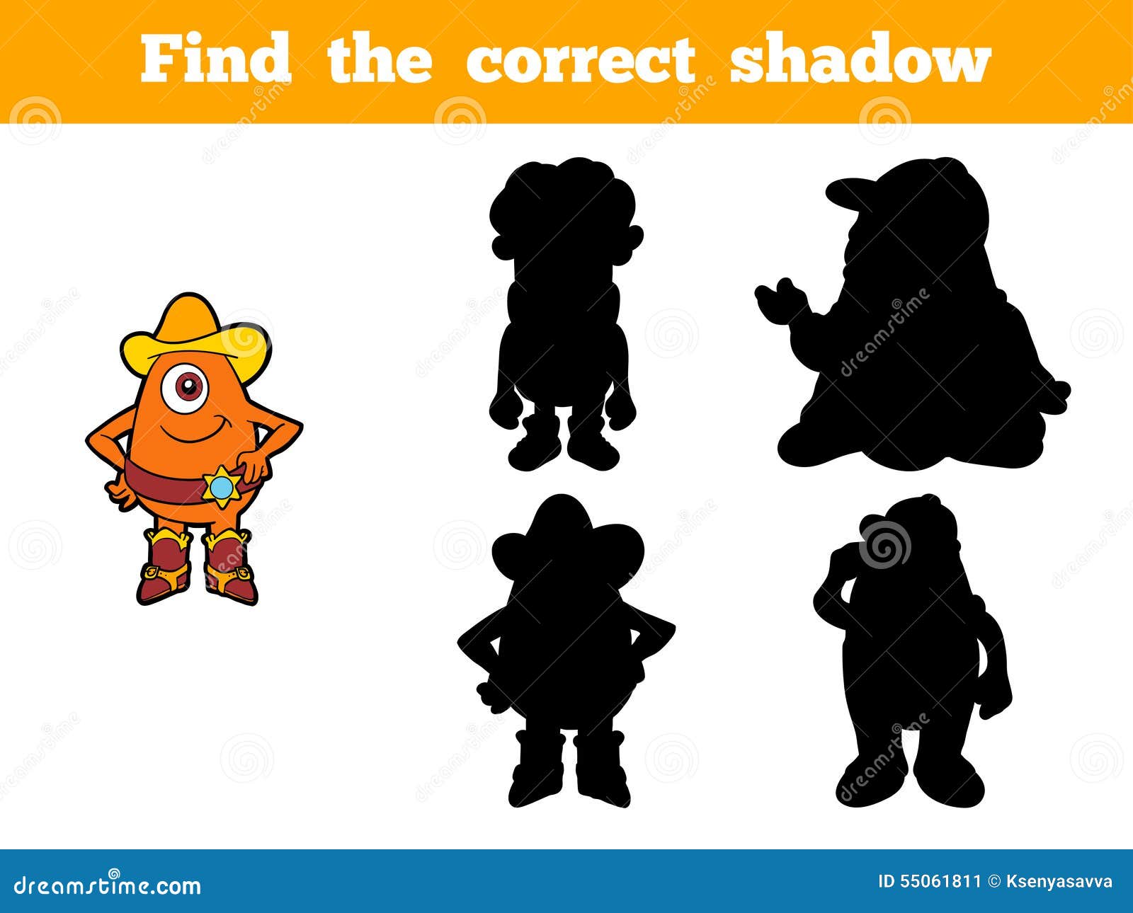 Find The Correct Shadow (aliens) Cartoon Vector | CartoonDealer.com ...