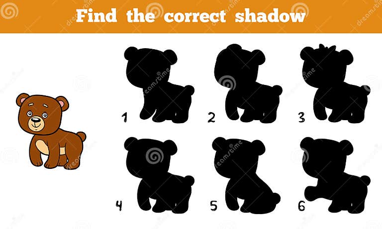 Find the Correct Shadow (bear) Stock Vector - Illustration of activity ...