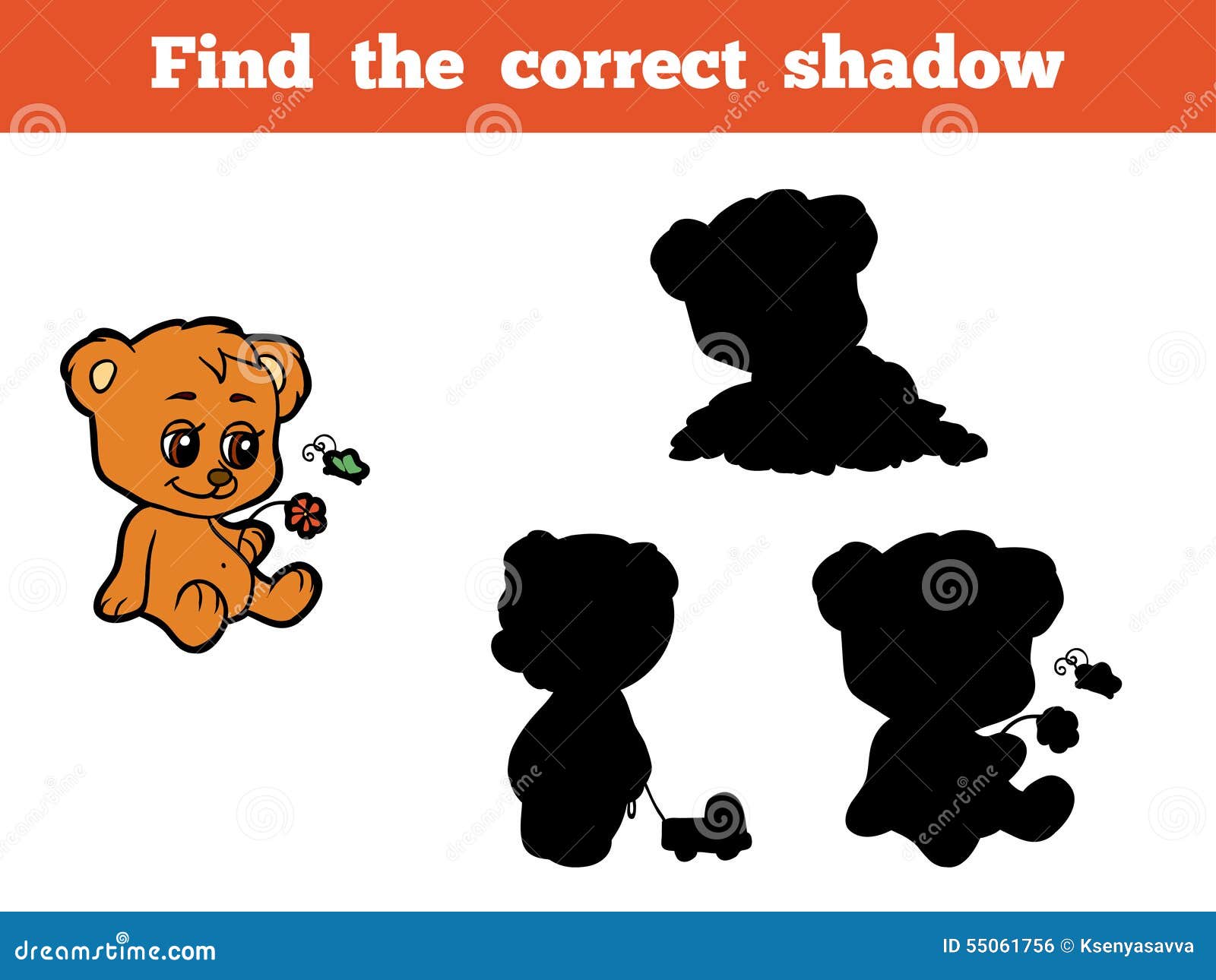 Find the Correct Shadow (bear) Stock Vector - Illustration of puzzle ...