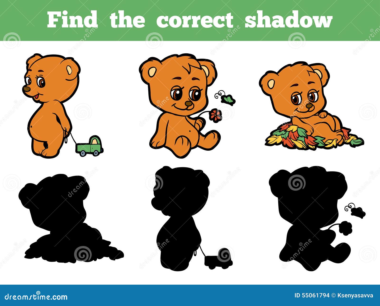 Find the Correct Shadow (bears) Stock Vector - Illustration of answer ...
