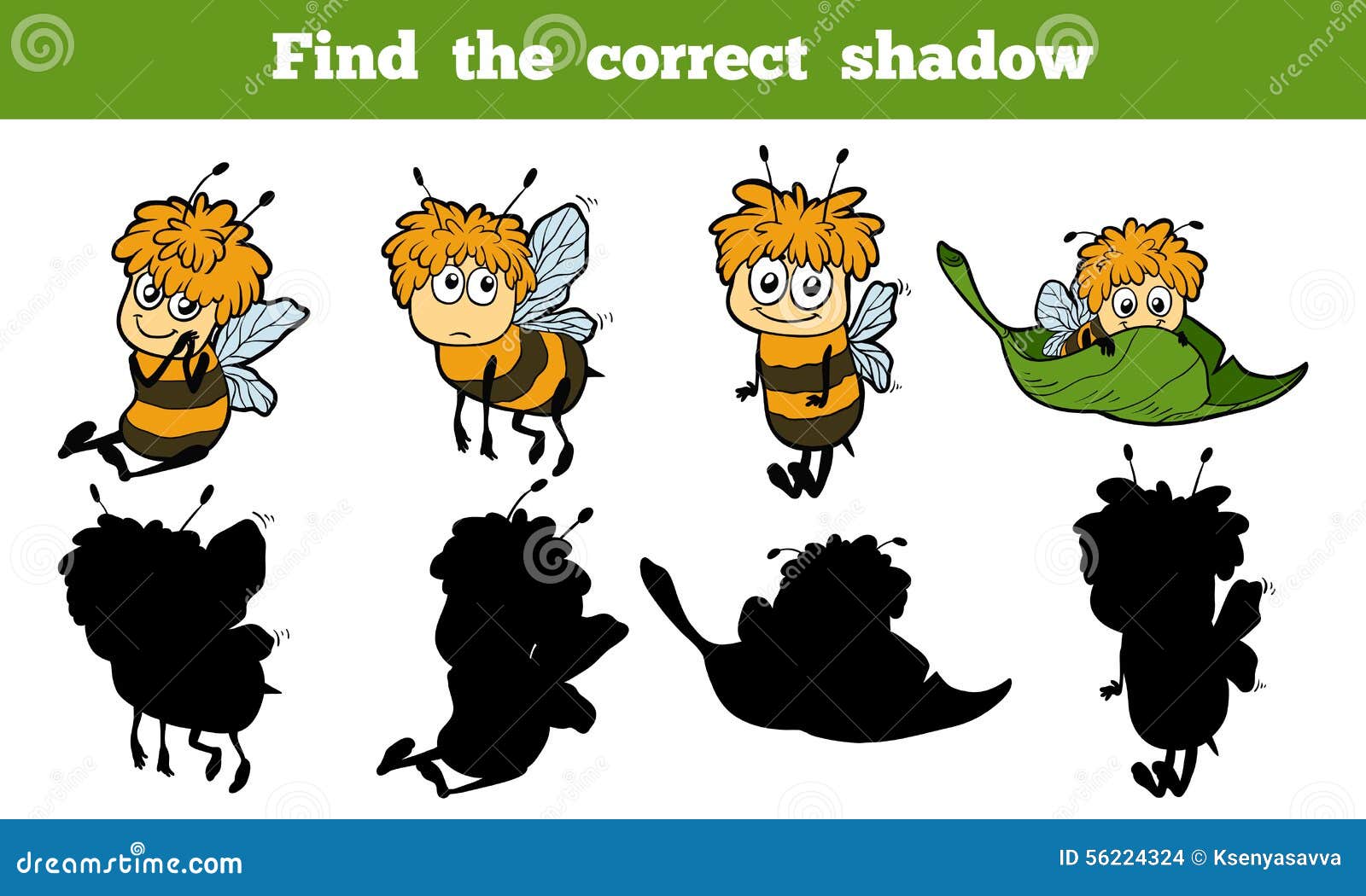 Find the Correct Shadow (bees) Stock Vector - Illustration of game ...
