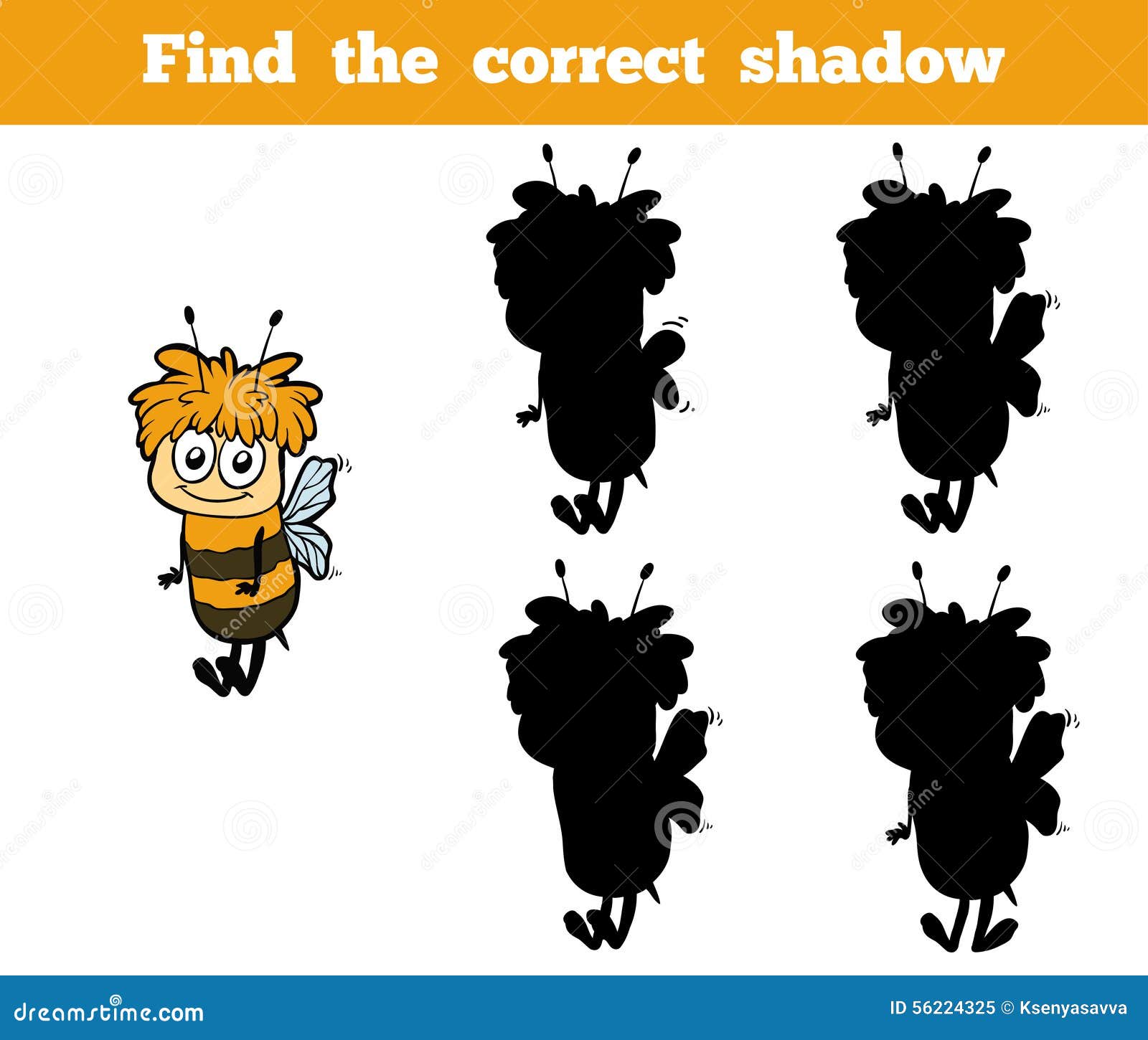 Find the Correct Shadow (bees) Stock Vector - Illustration of rebus ...