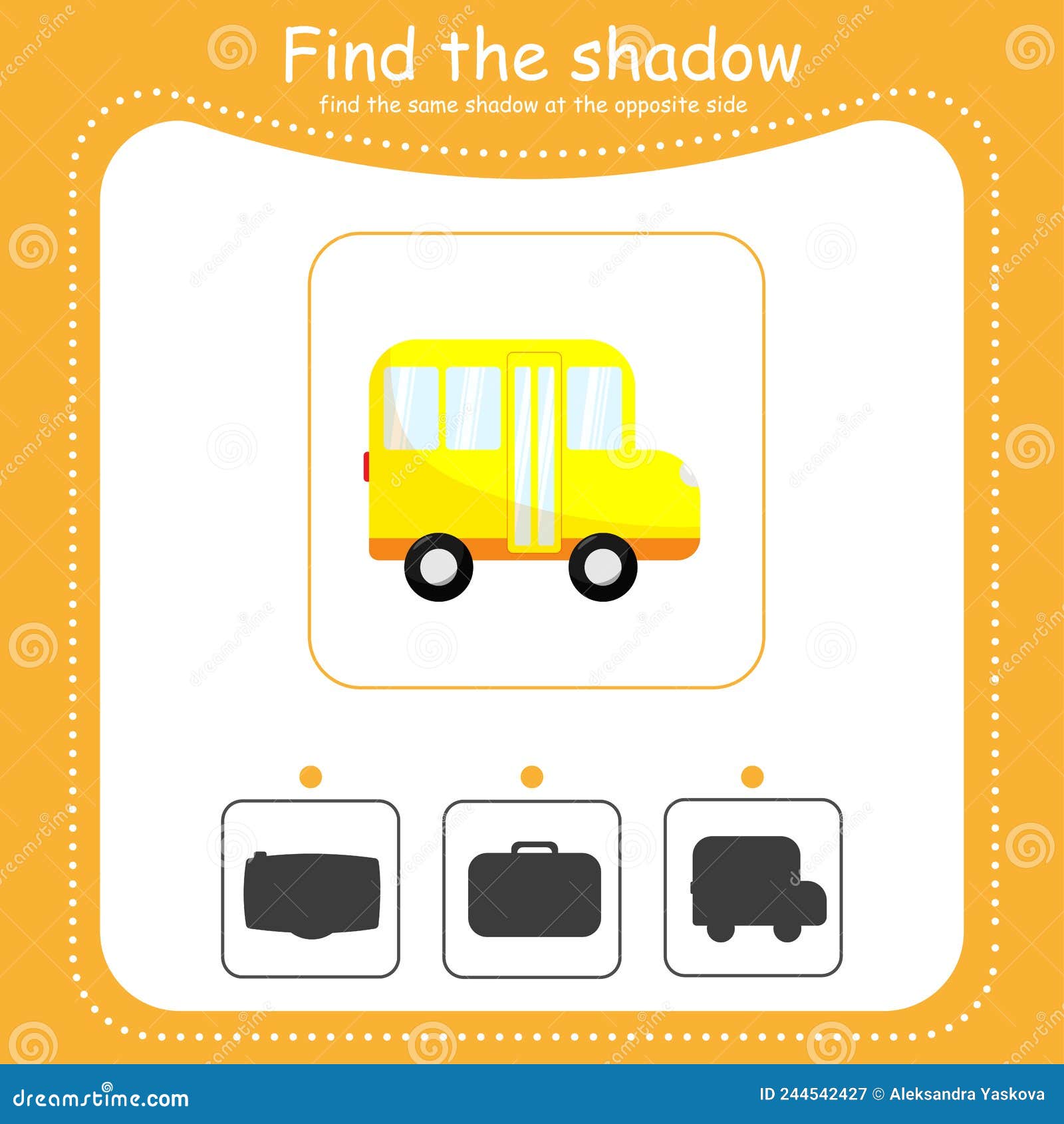 Find the Correct Shadow. Bus Stock Vector - Illustration of funny ...