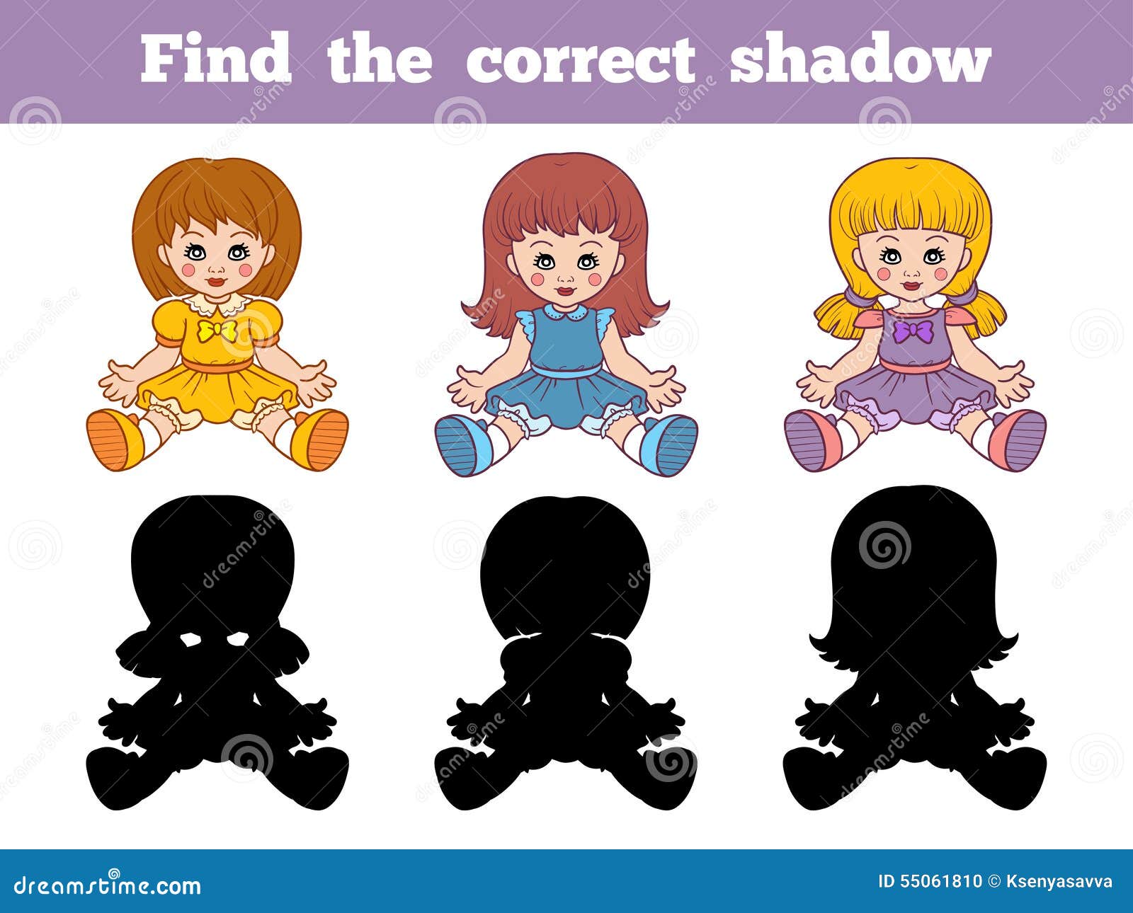 Find the Correct Shadow (dolls) Stock Vector - Illustration of play ...