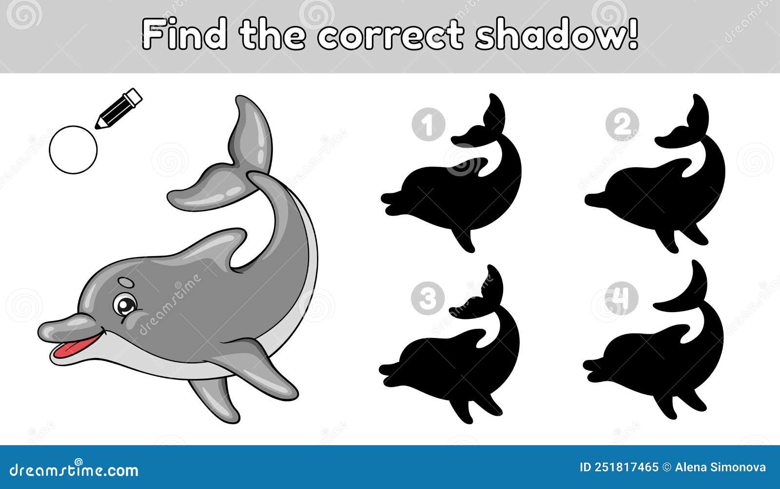 Find the Correct Shadow Dolphin Stock Vector - Illustration of search ...