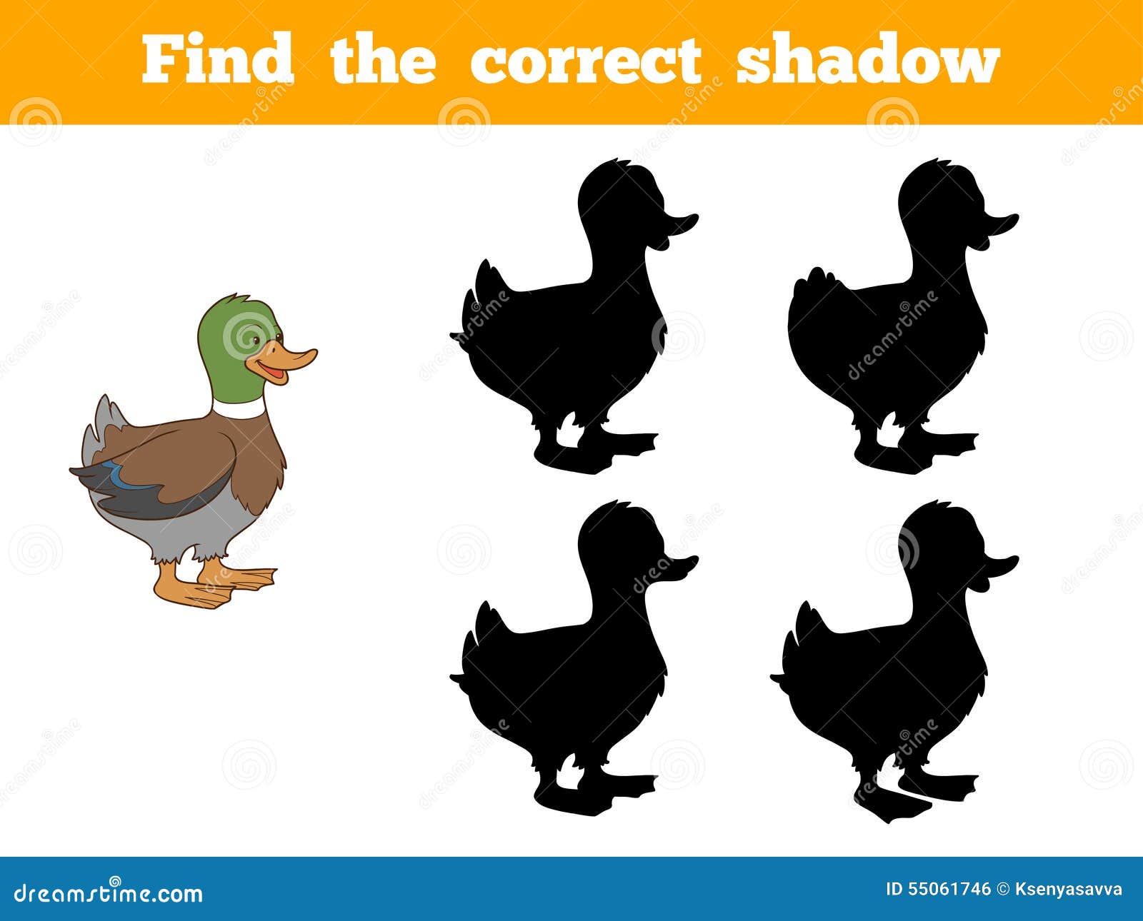 Find the Correct Shadow (duck) Stock Vector - Illustration of play ...