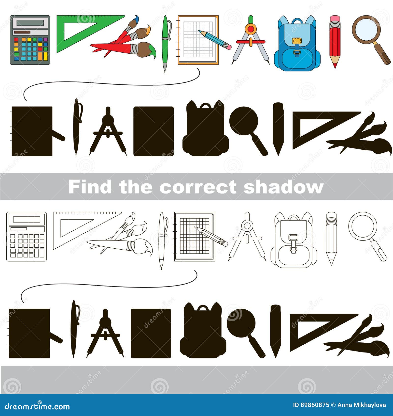 Find Correct Shadow for Each Object. Stock Vector - Illustration of ...